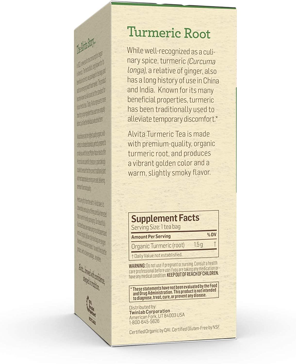 Alvita Organic Turmeric Tea - Enhancing Wellness & Flavor | Buy Now ...