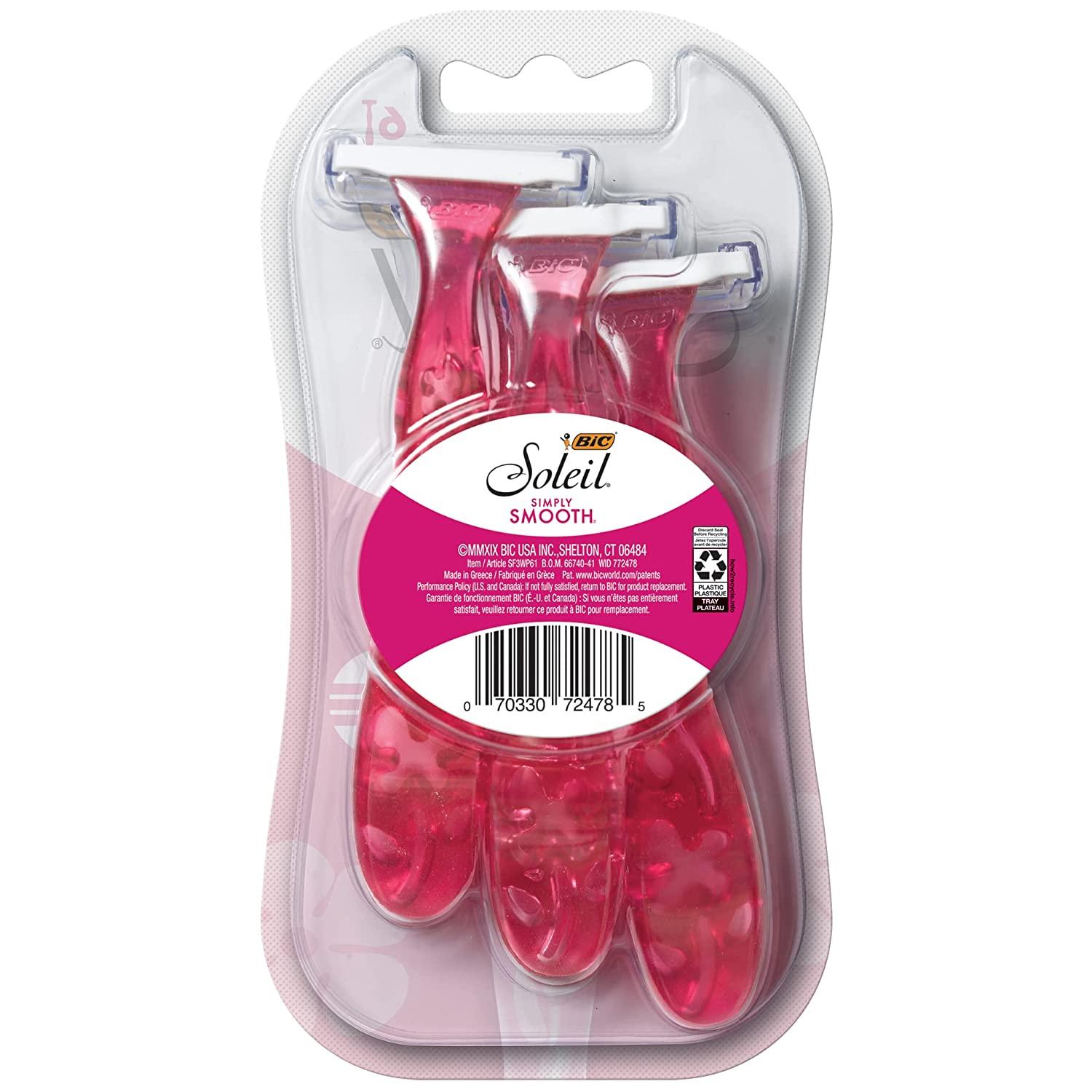 BIC Soleil Simply Smooth Women's Disposable Razors - 3 Blades, Moisture ...