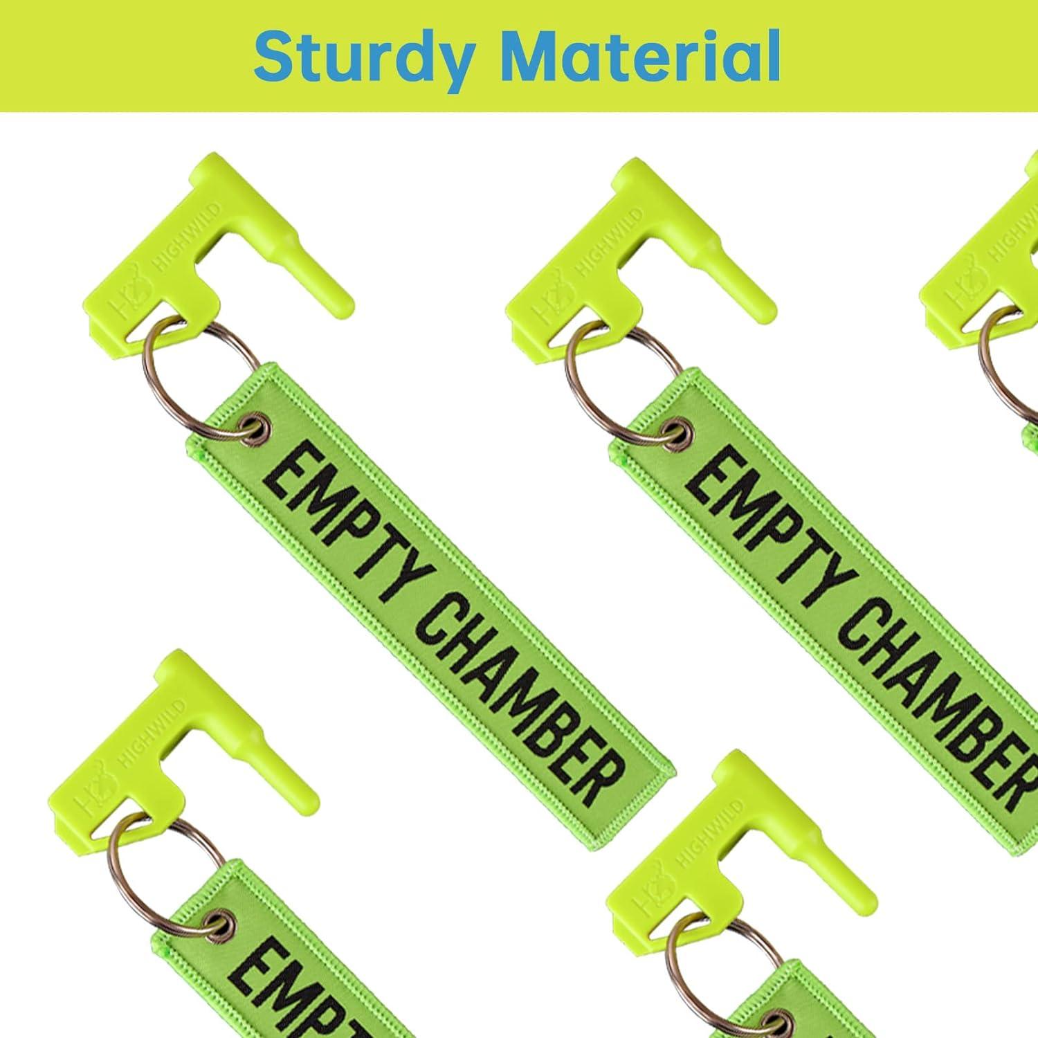 Highwild 10 Pack Chamber Safety Flags - Green Key Chain Tags, Flathead ...