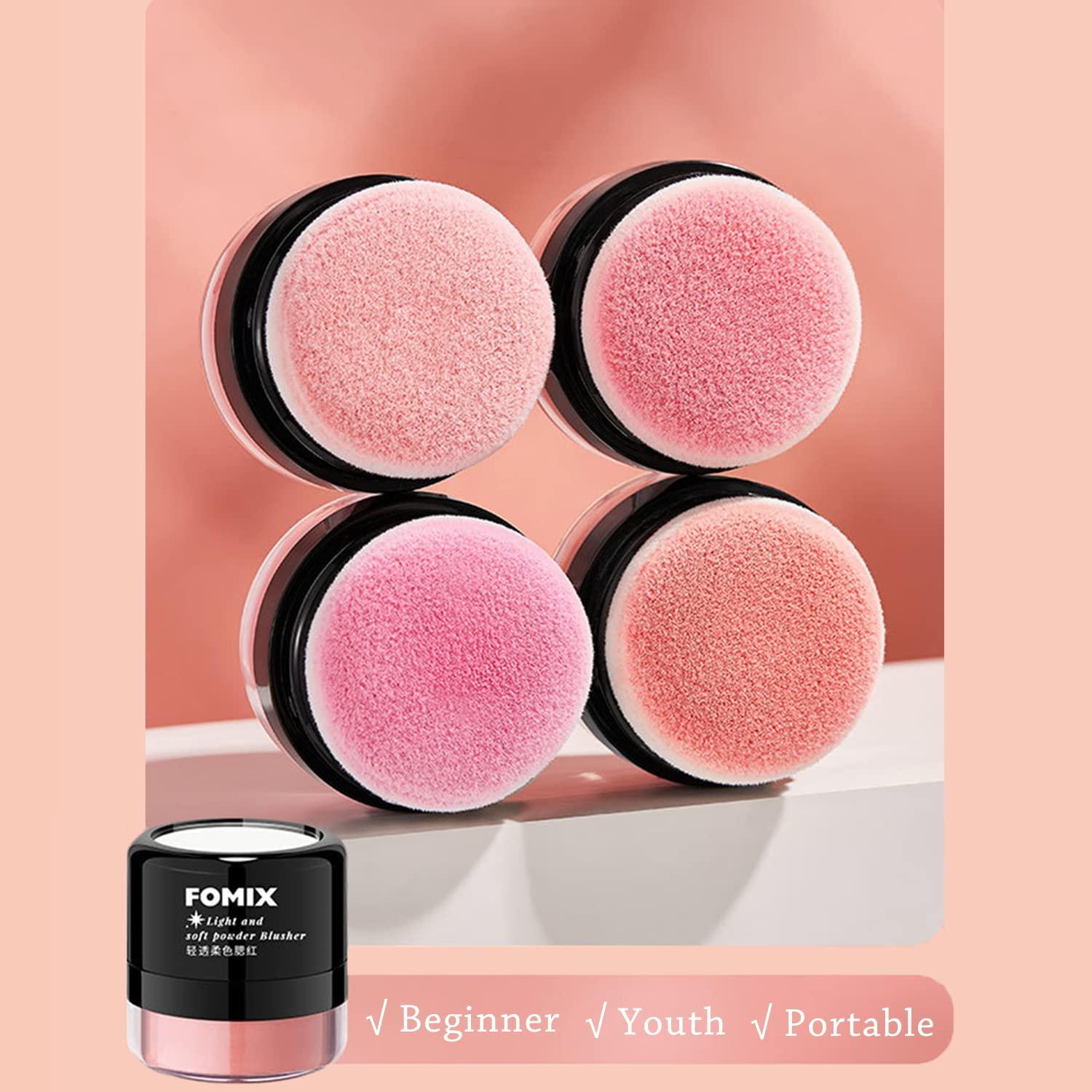 Silky Smooth Coral Red Loose Powder Blush Cushion with Puff - High ...