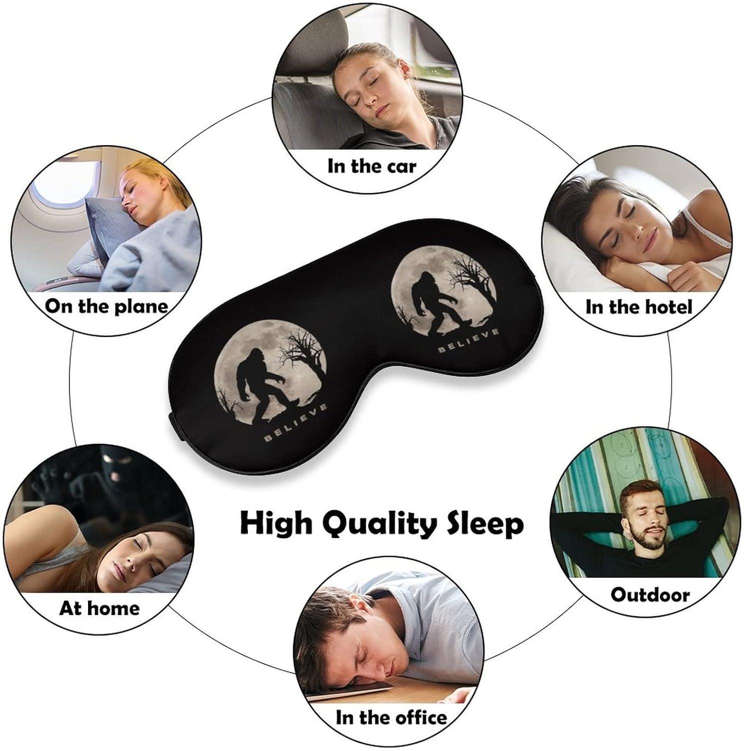 Bigfoot Sasquatch Full Moon Funny Sleep Mask | Adjustable Straps ...