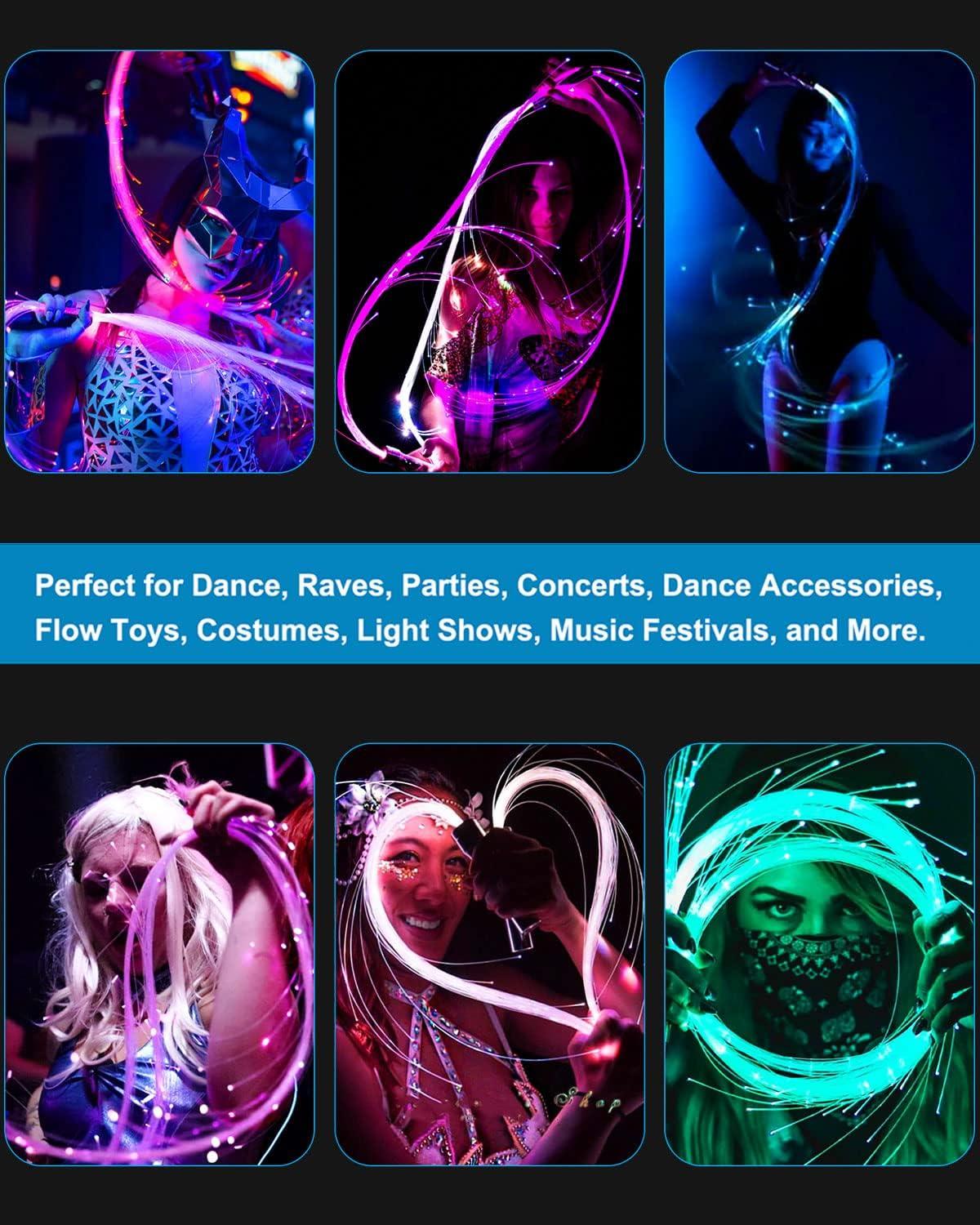 SZYICONG 6ft LED Whip - USB Rechargeable, 7 Colors, 4 Modes - Perfect ...