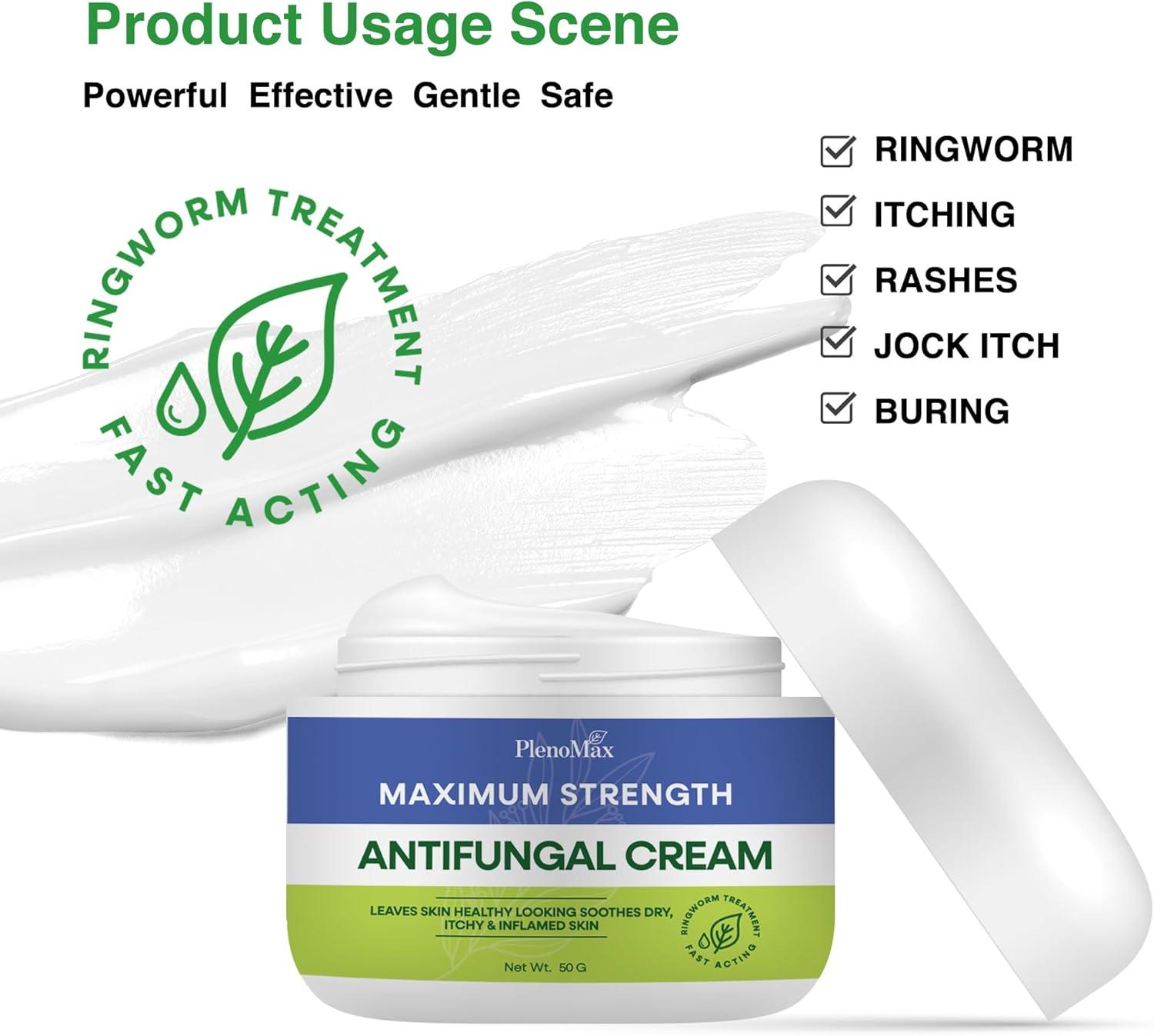 PLENO Ringworm Treatment - Antifungal Spray & Cream for Jock Itch ...