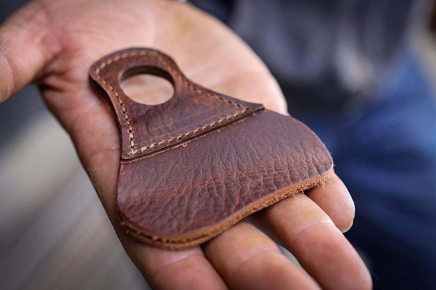 Shatterproof Chrome Tan Leather Archery Finger Tab | 3 Under ...
