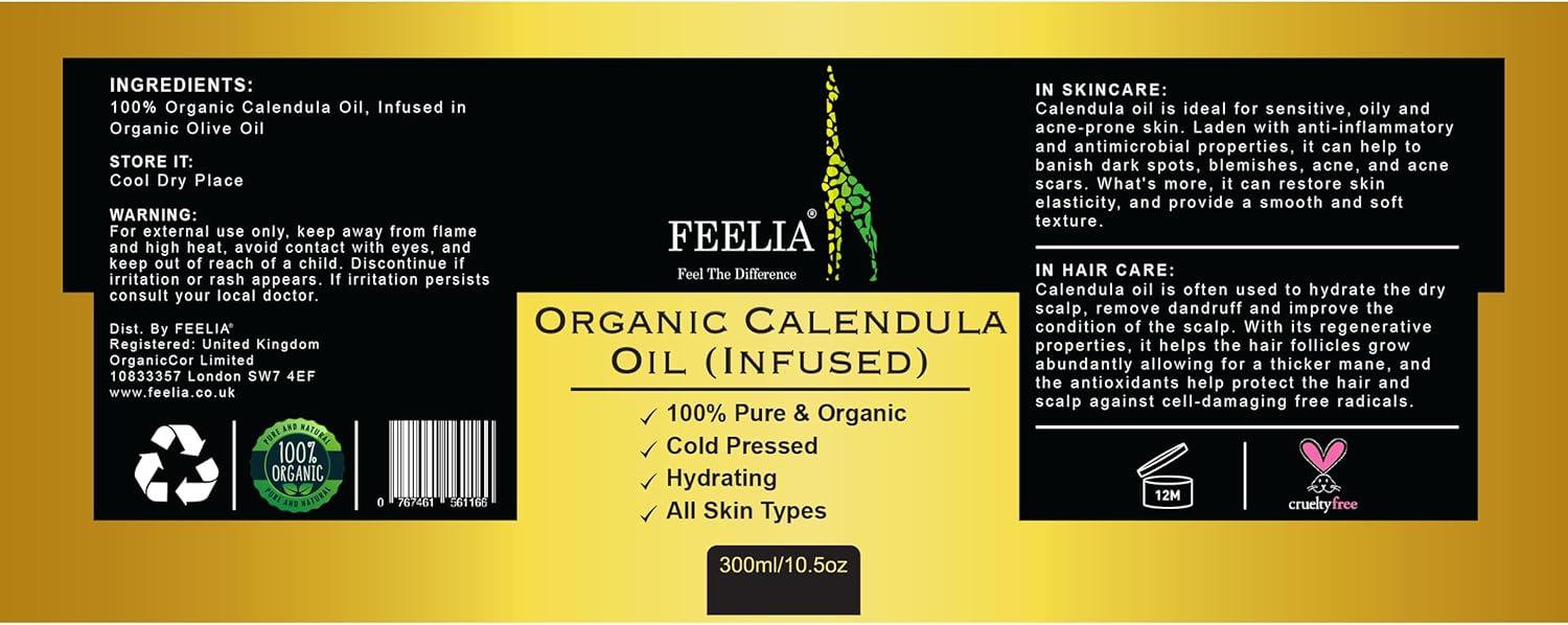 Feelia - Organic Calendula Oil - Infused Cold Pressed Rich in ...