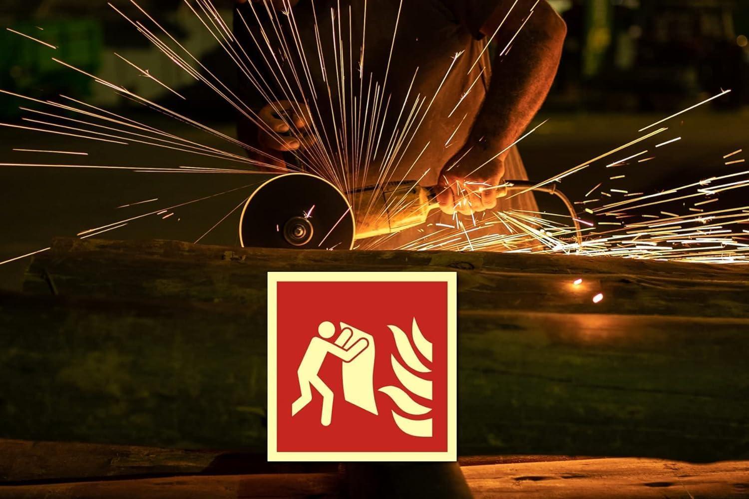 Notlok Safety Work Fire Protection Sign - 15x15cm Ceiling Shield ...