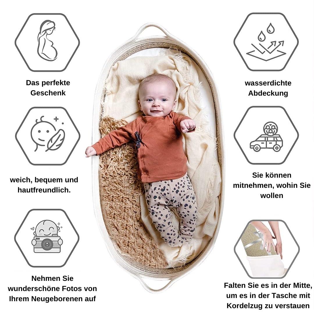 Sebram Wrap Basket Baby - Beige Moses Basket Changing Pad & Diaper ...