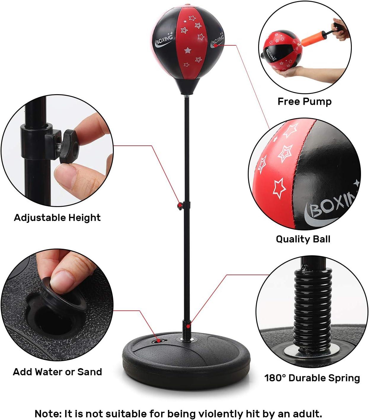 Kids Boxing Bag Toy with Gloves | Adjustable Stand | Great Birthday ...