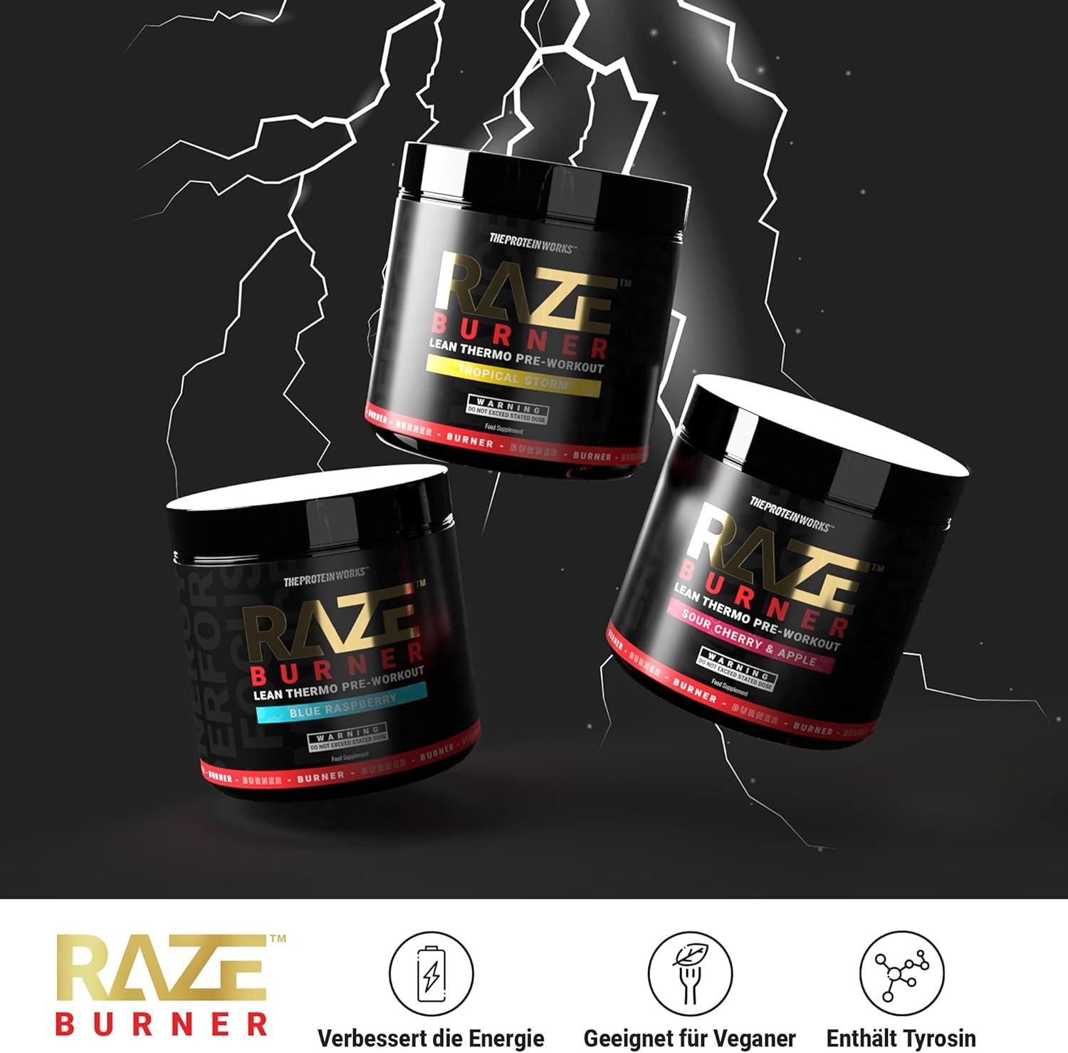 Protein Works Raze Burner Pre Workout Powder - Tropical Thermogenic ...