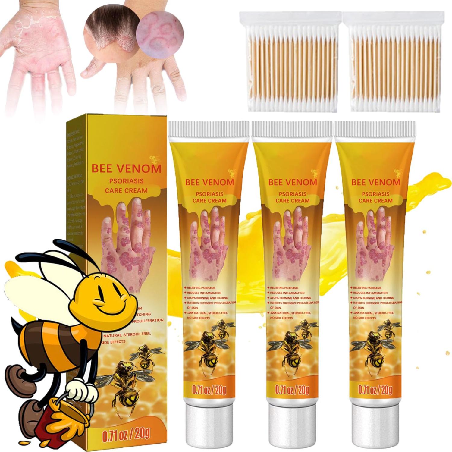 WOSLXM Bee Venom Psoriasis Treatment Cream - Professional Soothing ...