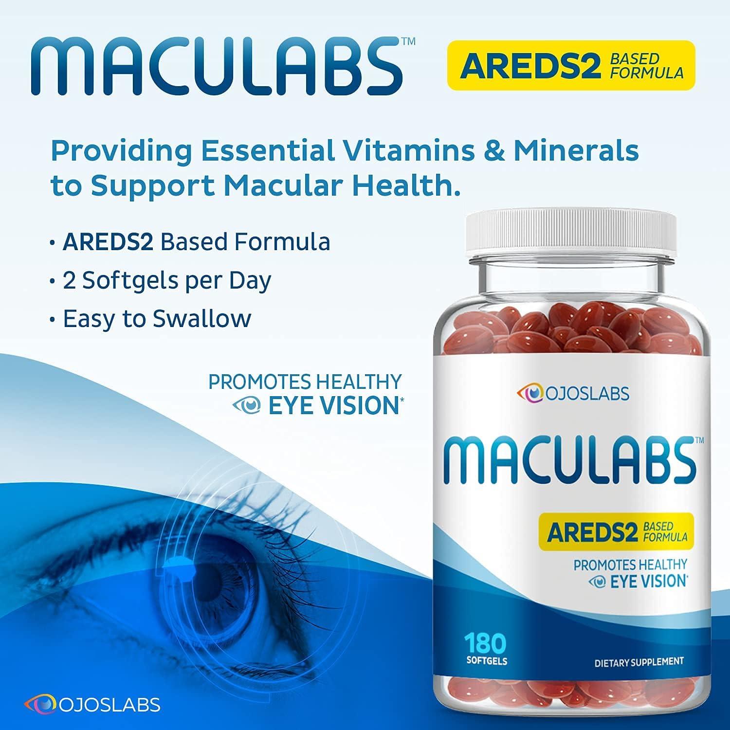 OjosLabs Eye Vitamins - AREDS 2 Formula with Lutein & Zeaxanthin - 180 ...