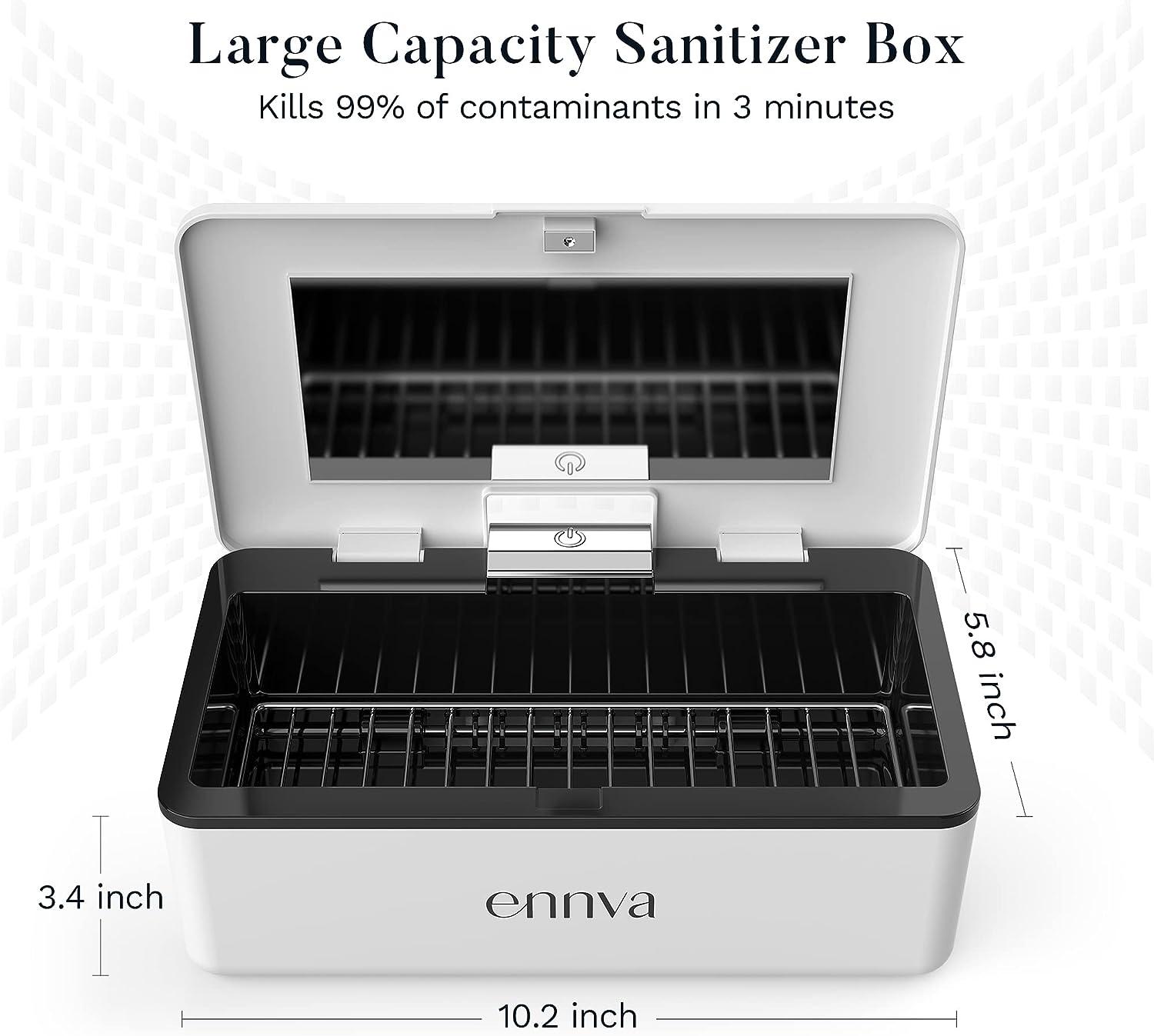 ennva UV Light Sanitizer - Large UV-C Light Disinfection Box - Powerful 360 Ultraviolet ...