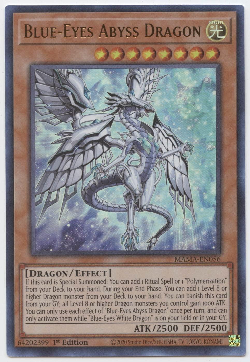 Blue-Eyes Abyss Dragon MAMA-EN056 Ultra Rare 1st Edition - Buy Now ...