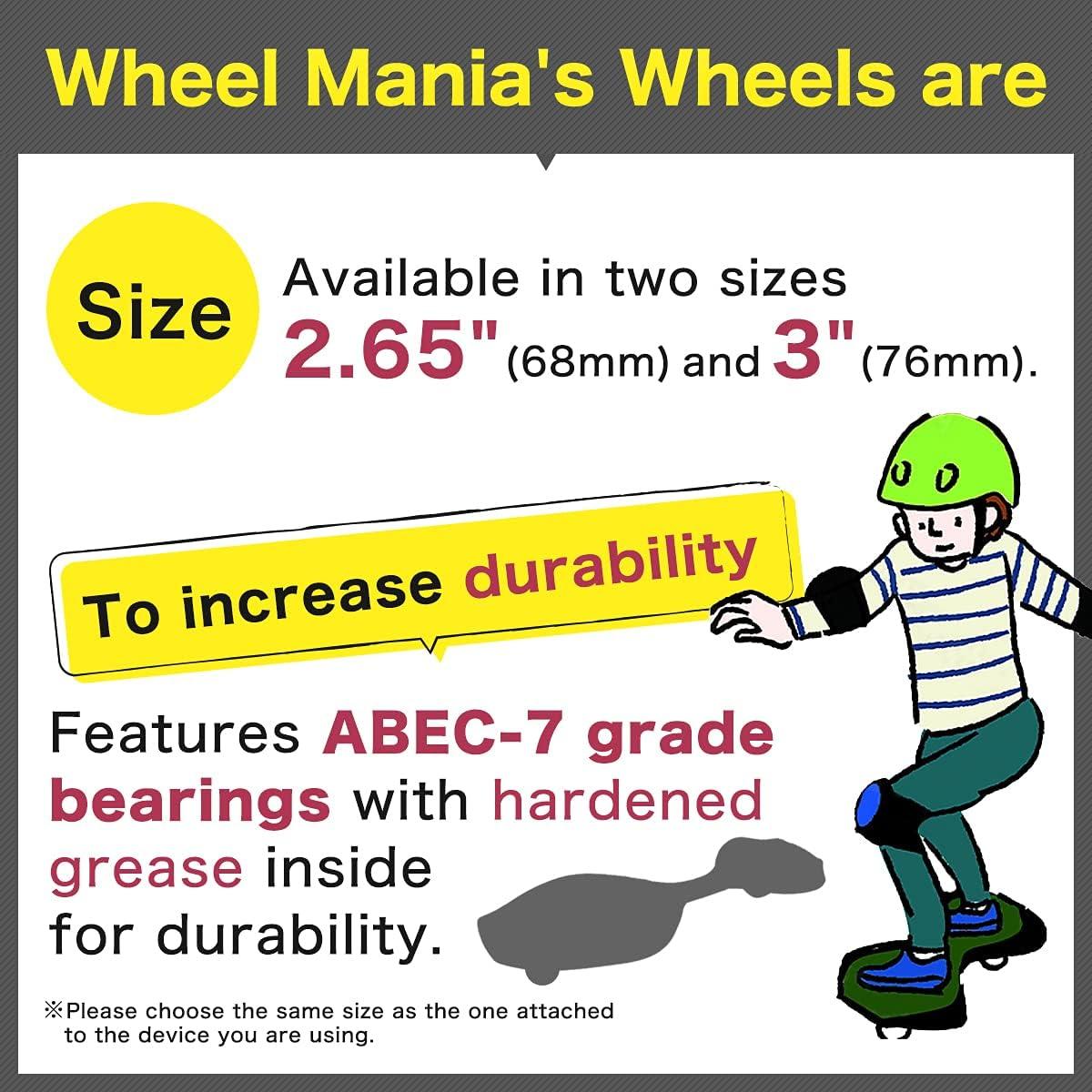 WM Ripstik Wheels 68mm 76mm D40 Hardness with ABEC 7 Bearings - 2 Pack ...