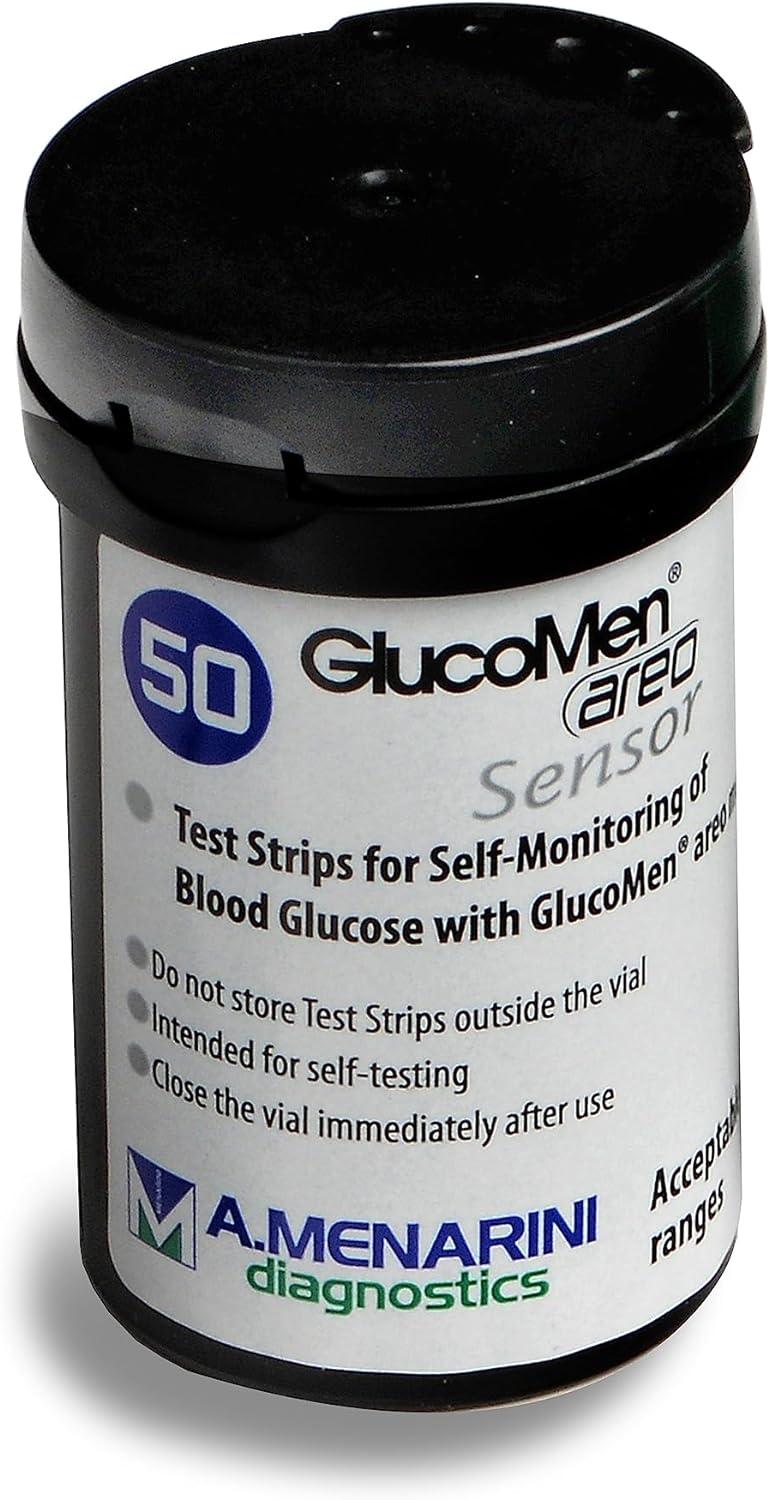 Menarini Glucomen AREO Glucose Test Strips 100ct - Pack of 50 Count [1 ...