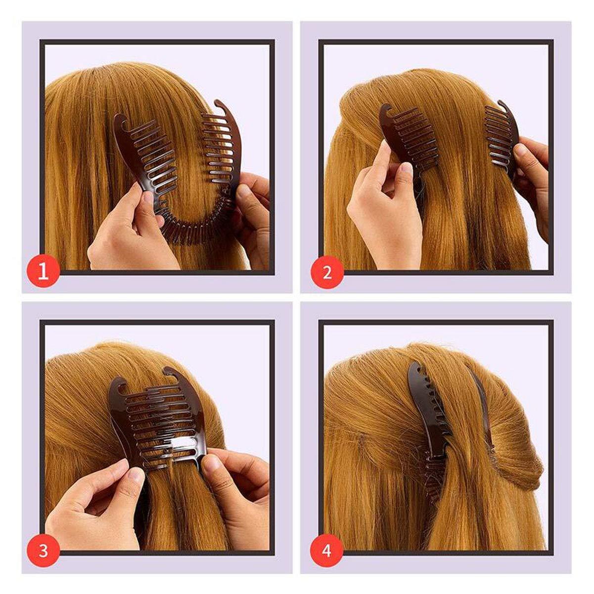 Numblartd 3Pcs Interlocking Banana Clip Combs - Clear Hair Accessories ...