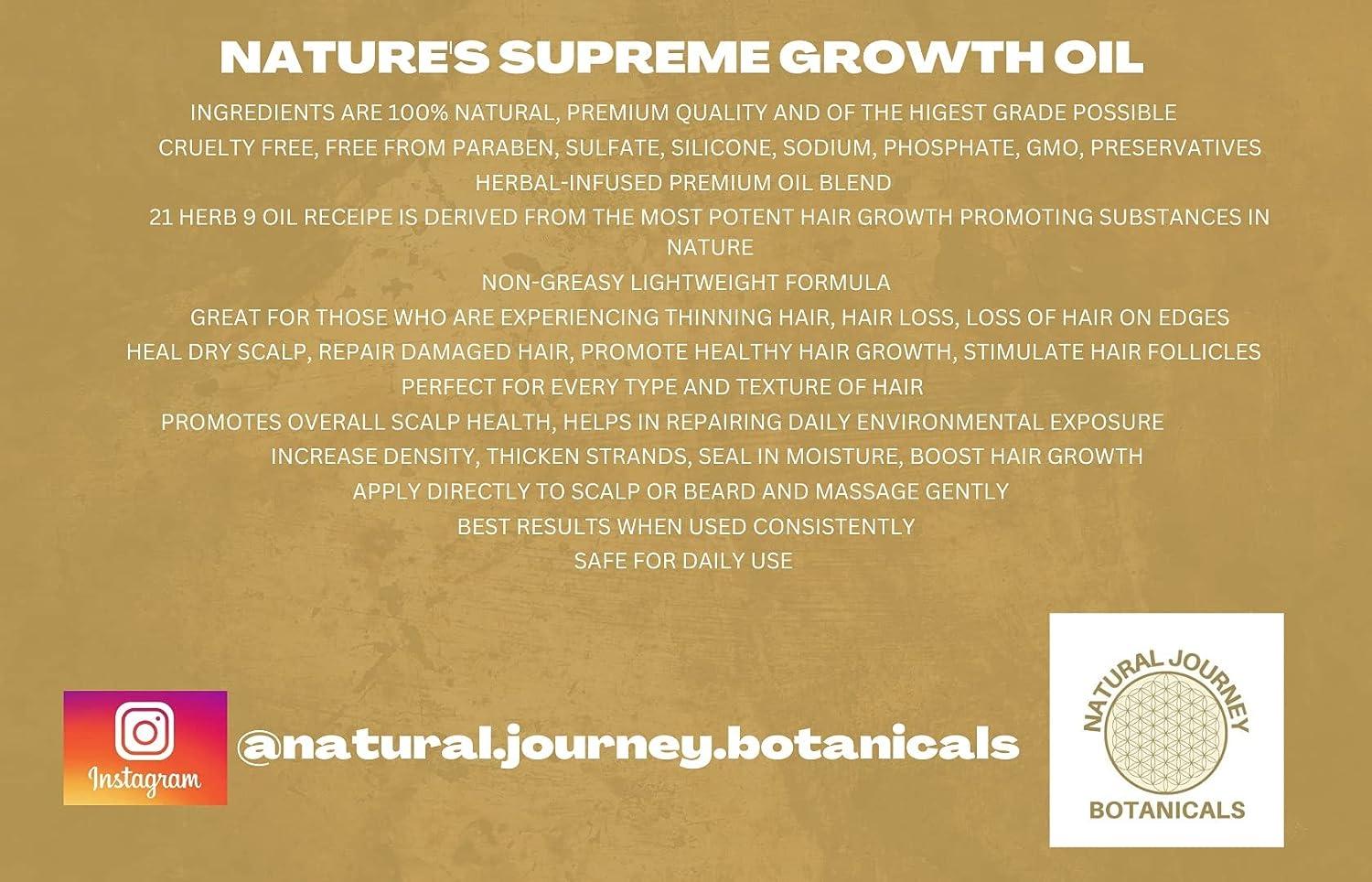 Nature's Supreme Growth Oil - 100% Natural Herbal Infused Premium Oil ...