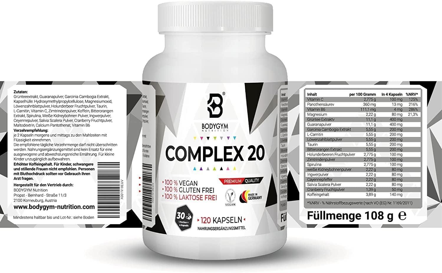 Complex20 Day Formula with Cayenne & L-Carnitine Metabolism Boost with ...