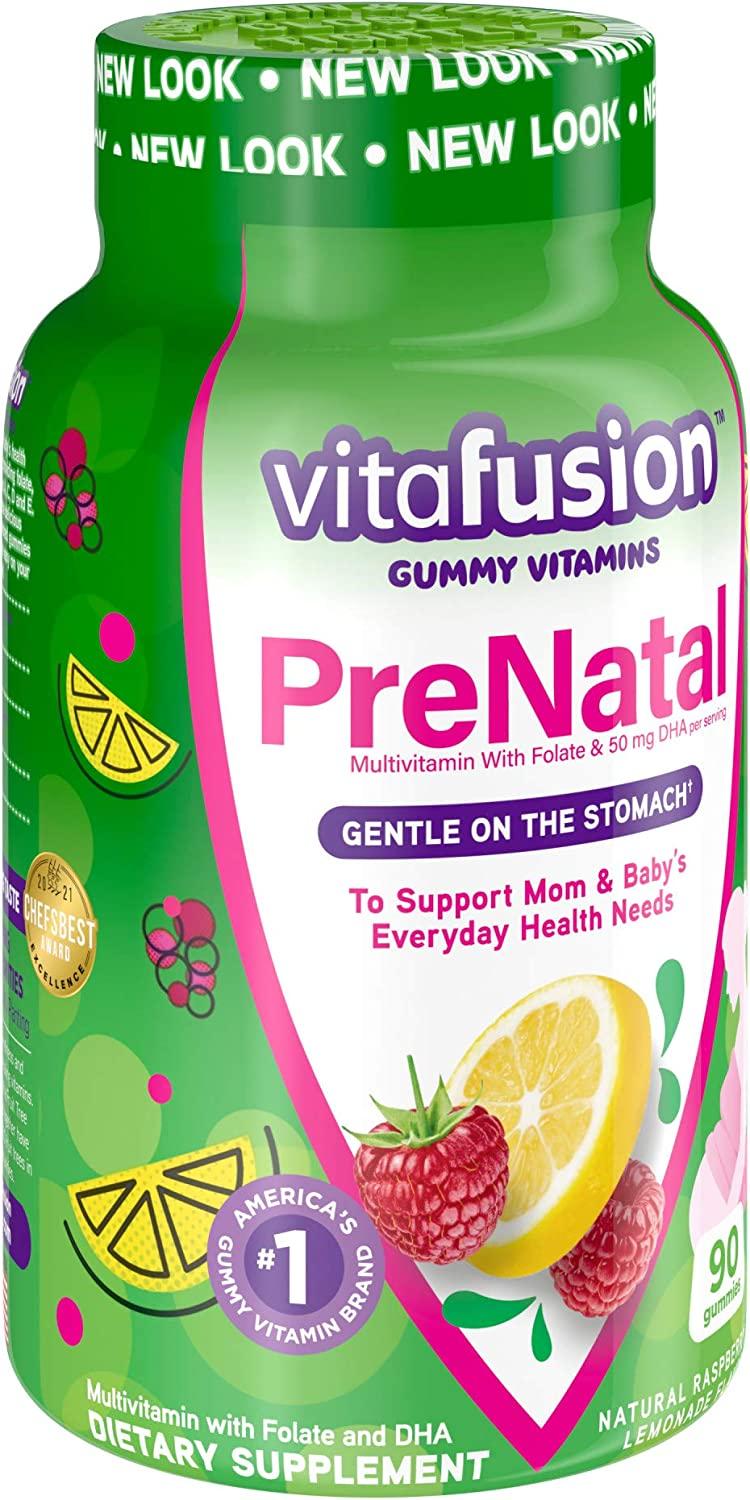 VitaFusion PreNatal DHA & Folic Acid Multivitamin Gummies - 90 Count ...