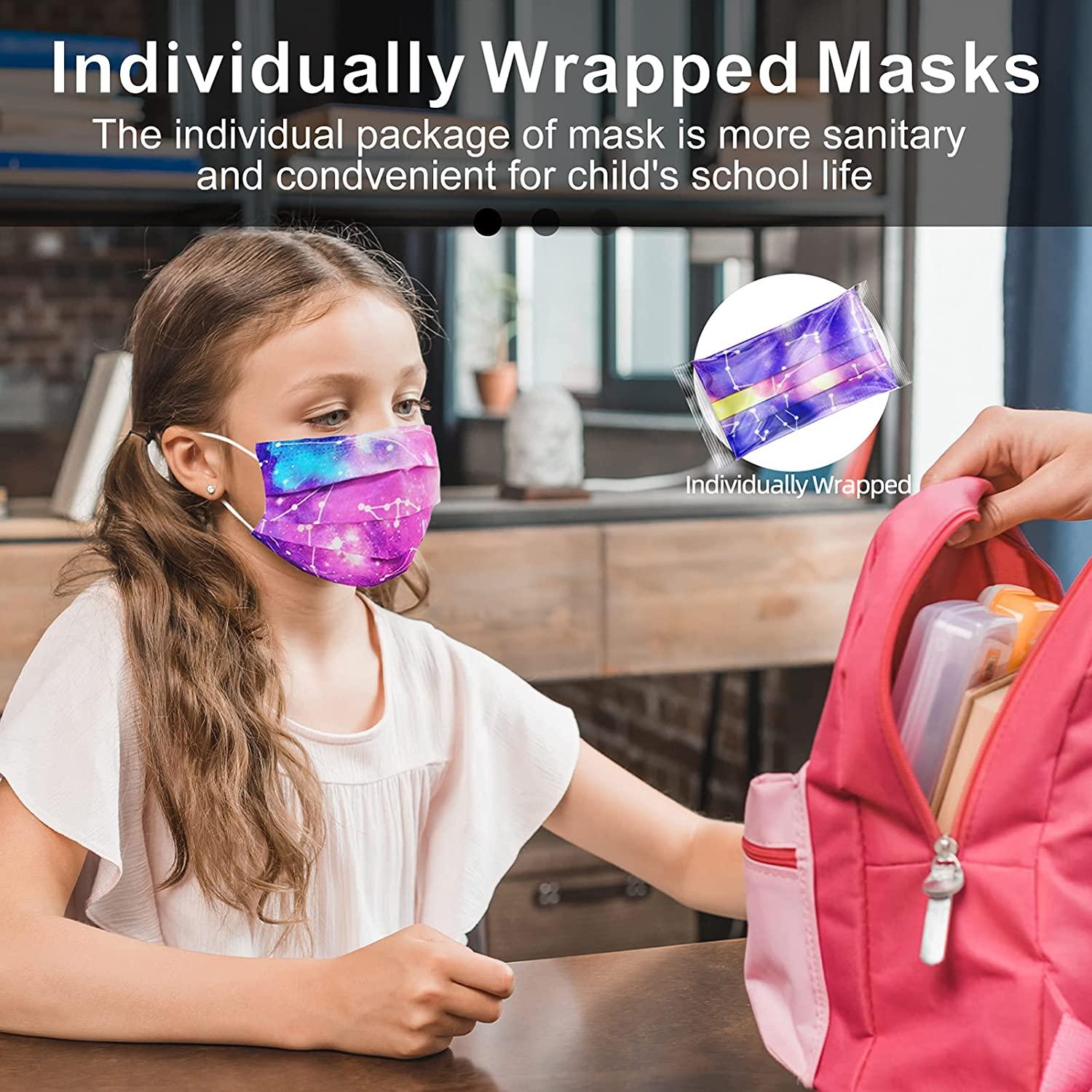 Tie Dye Kids Disposable Face Masks - Individually Wrapped, Colorful ...