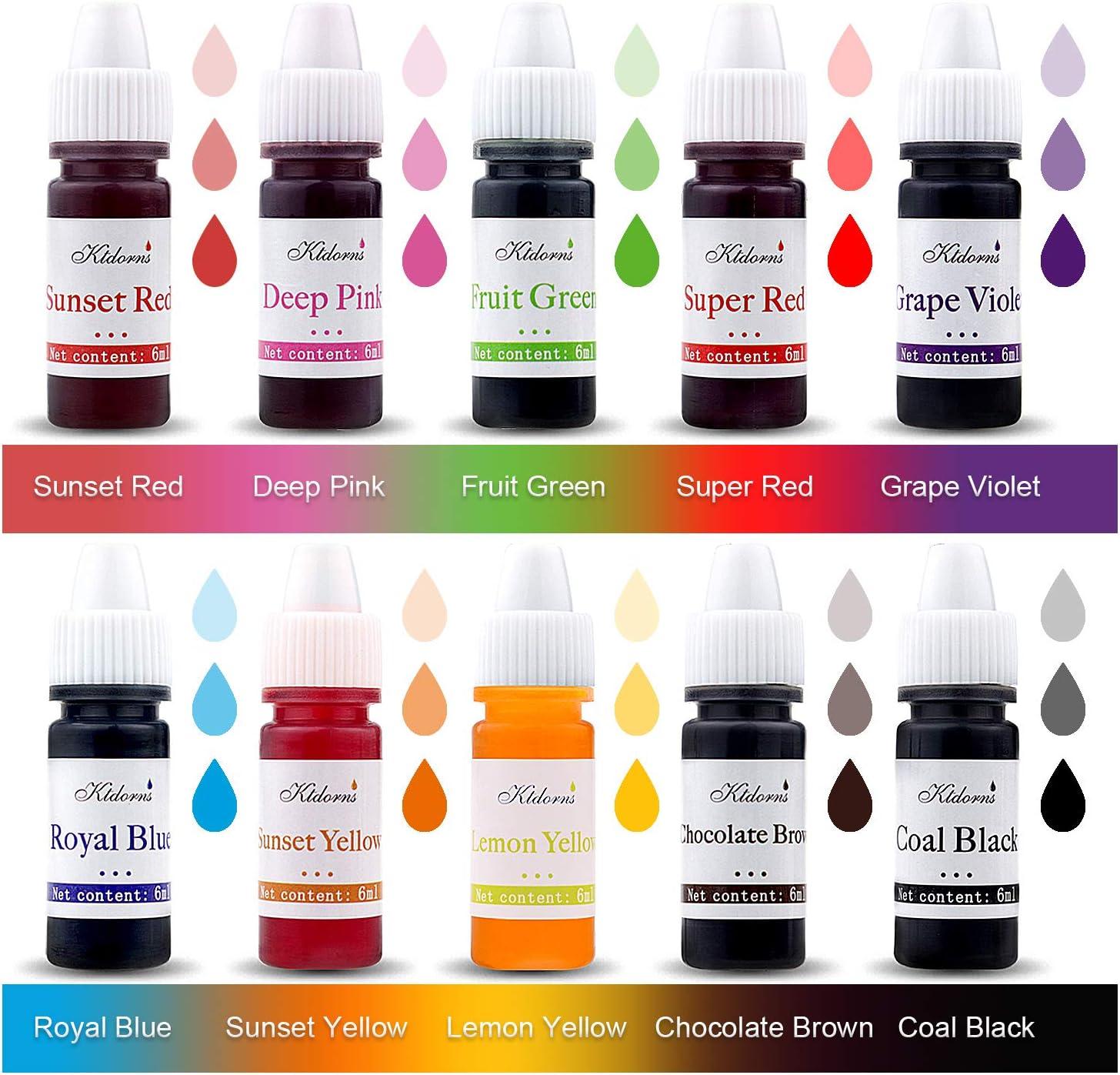 Ktdorns Soap Dye Set - 10 Liquid Colors for Soap Making - Coal Black ...