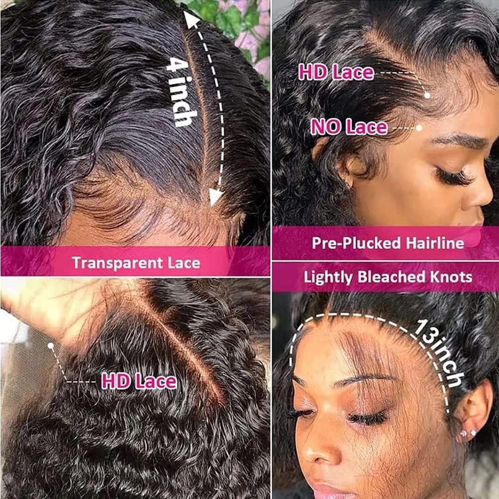 10 Inch Deep Curly Bob Lace Front Wig Human Hair - 150% Density ...
