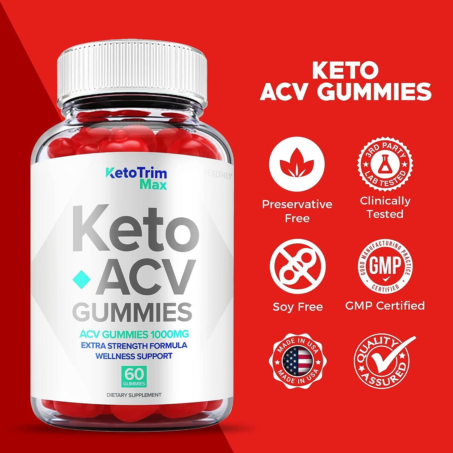 Keto Trim Max Gummies - Vegan Formula with ACV for Advanced Weight Loss ...