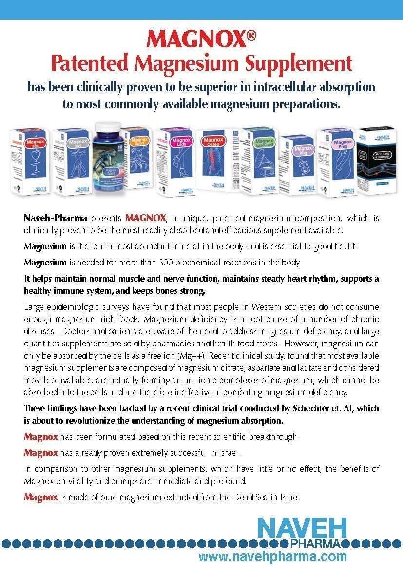 MAGNOX 520 - High Absorption 520mg Magnesium Supplement with Dead Sea ...