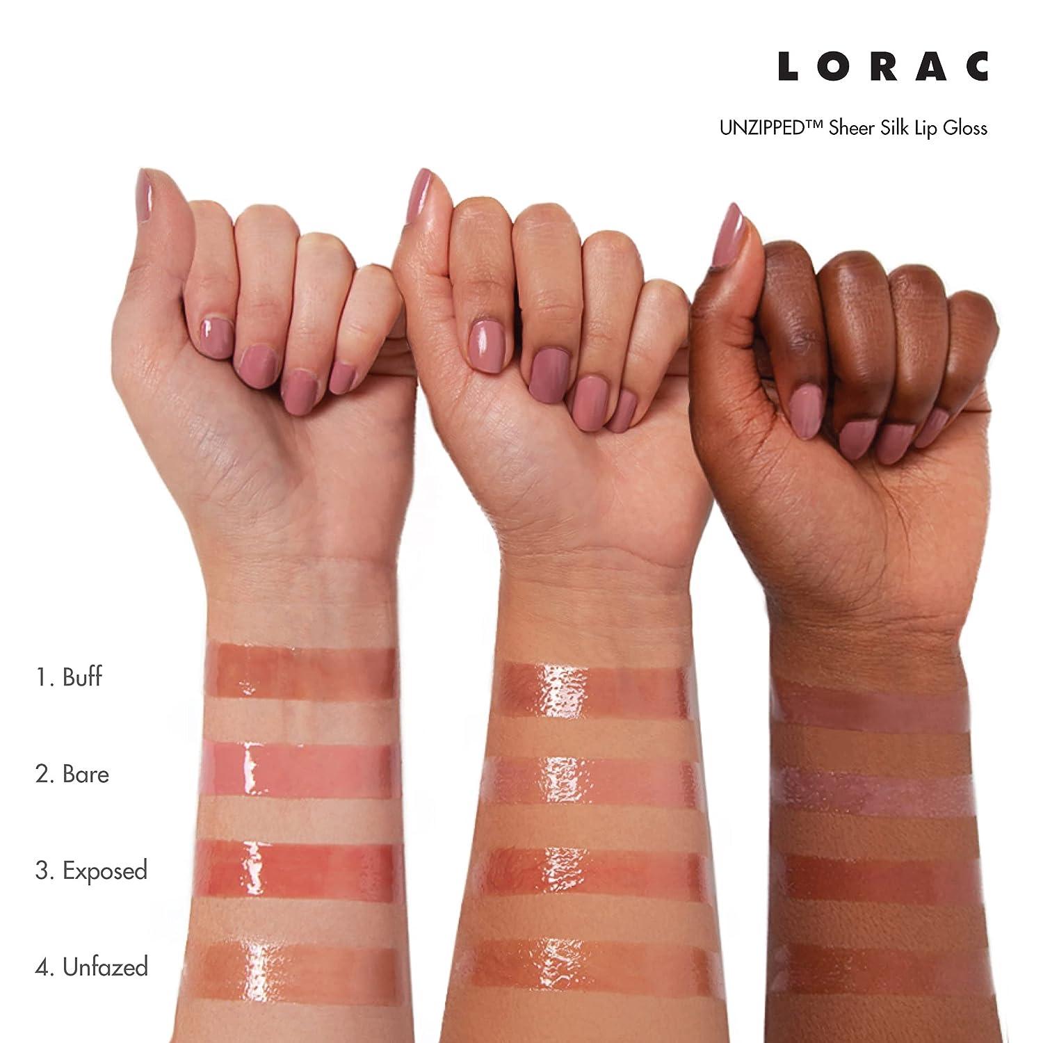 LORAC Unzipped Sheer Silk Lip Gloss in Nude Bare - Hydrating and Long ...