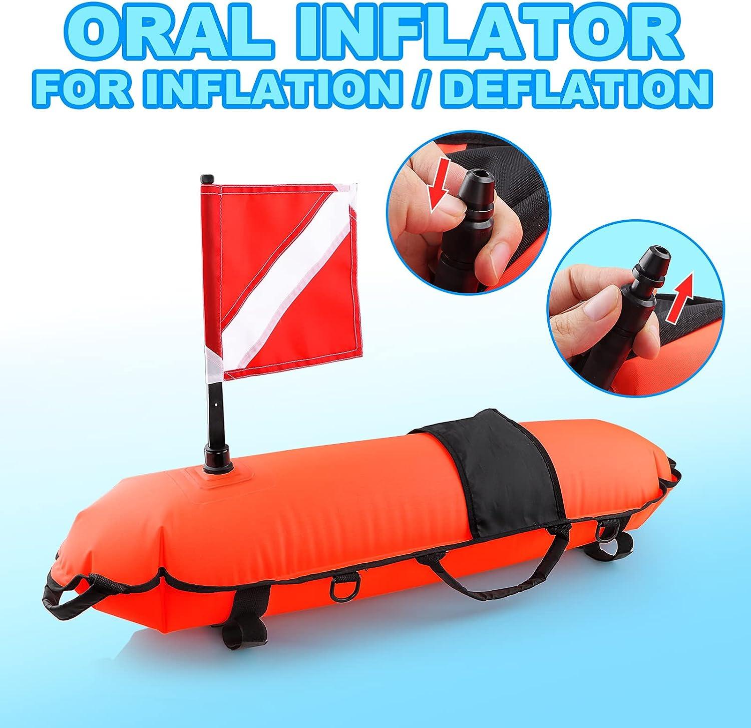 Scuba Diving Safety Inflatable Float Marker Buoy with Diver Down Flag ...