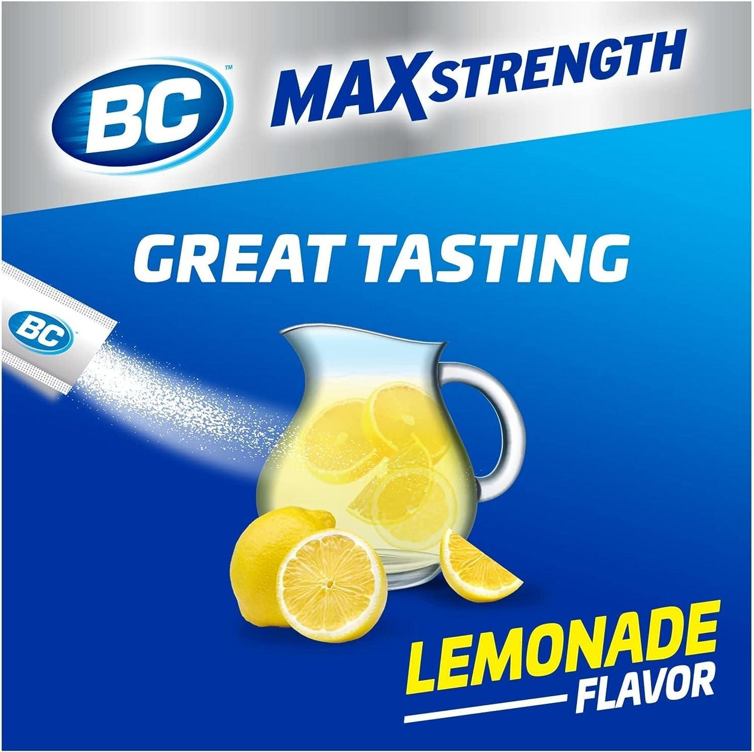BC Max Strength Fast Pain Relief Powder - Lemonade Flavor, Aspirin ...