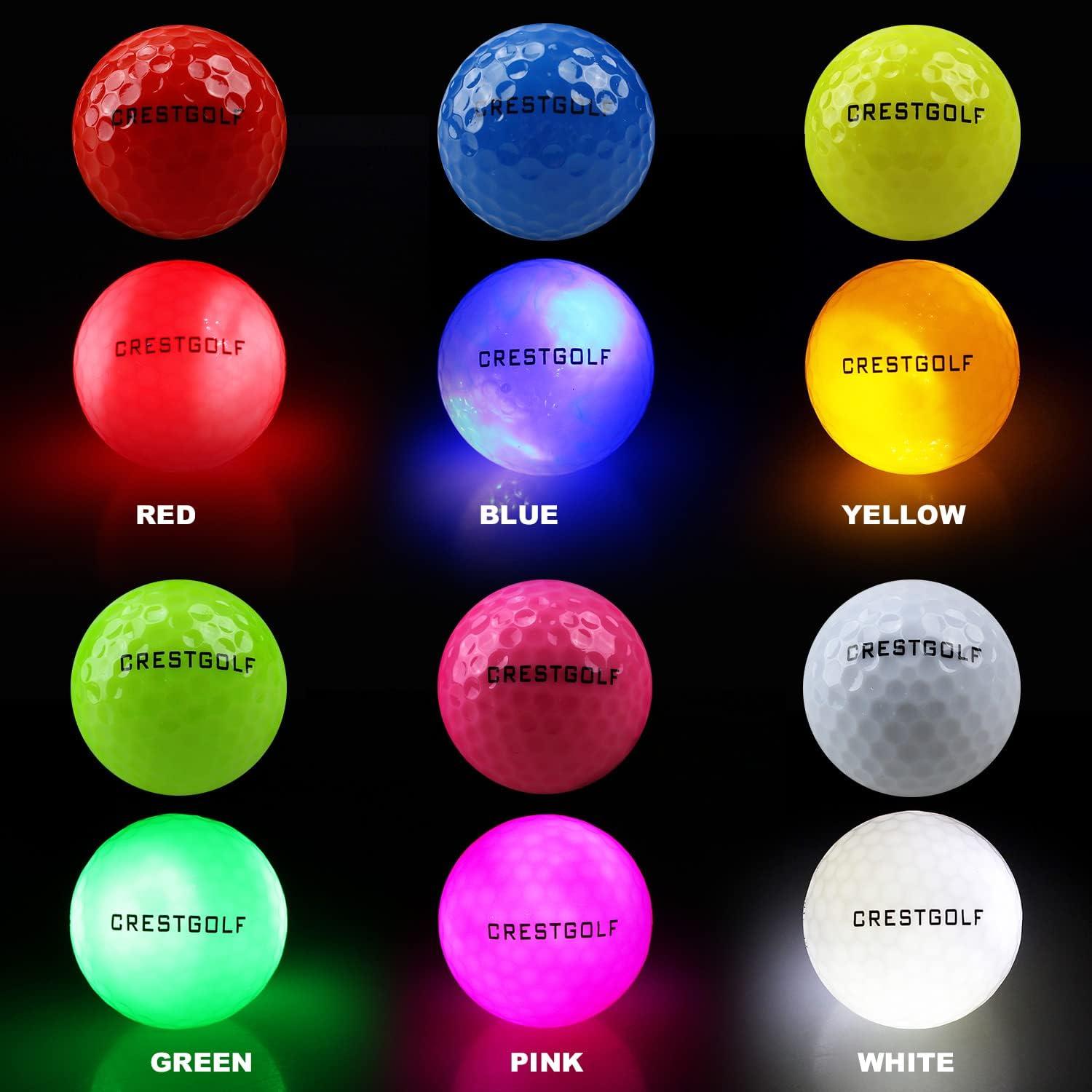 Crestgolf Glow Golf Balls with Built-in Lights | 300-hr Lighting Time ...