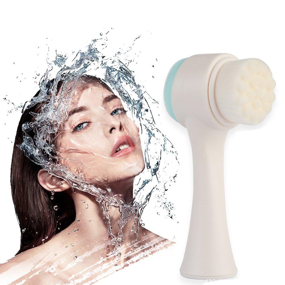 2 in 1 Double Sided Face Brush for Cleansing and Exfoliating - Silicone ...