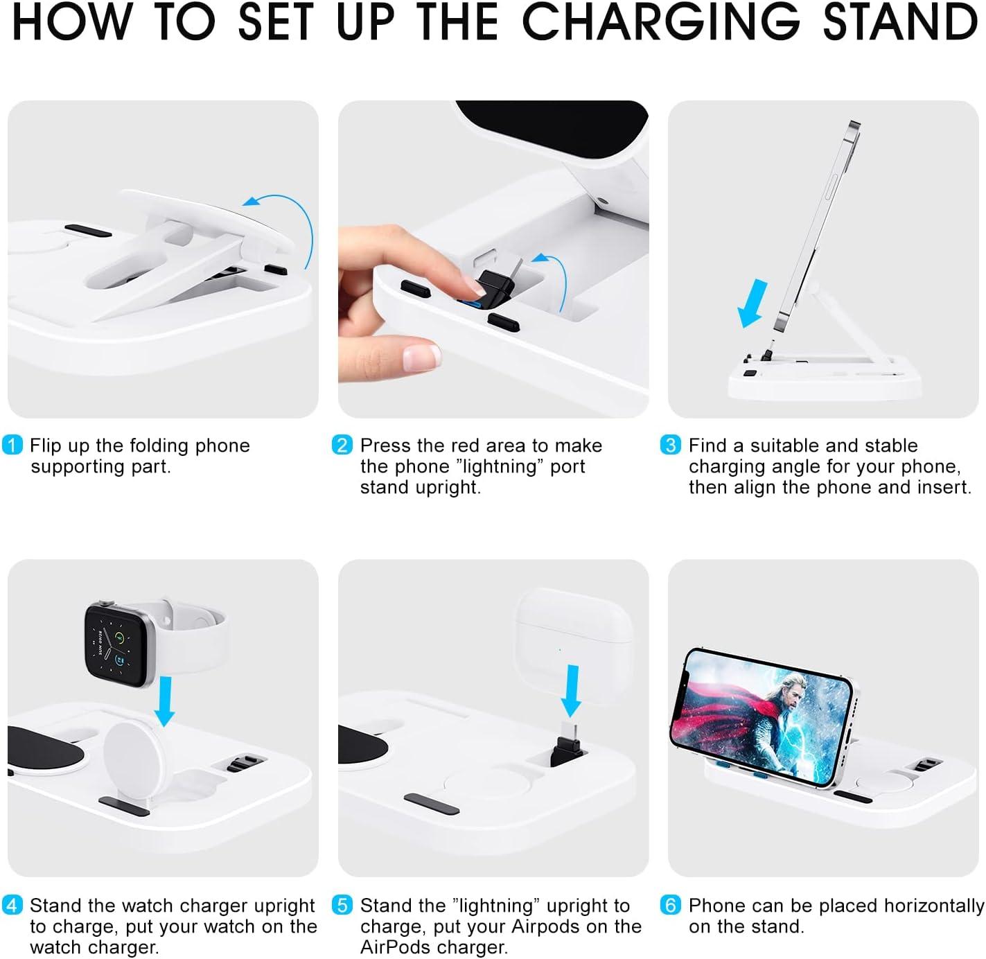 3 in 1 Portable Charging Station for Apple Products | Foldable Dock for ...