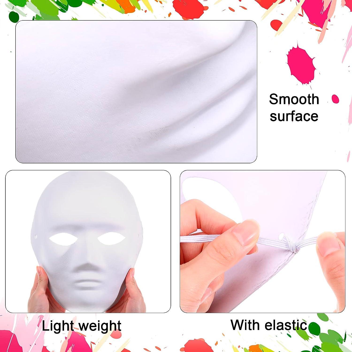 Aoriher 50 Pcs Paper Mache Full Face Masks for DIY Crafts - White Blank ...