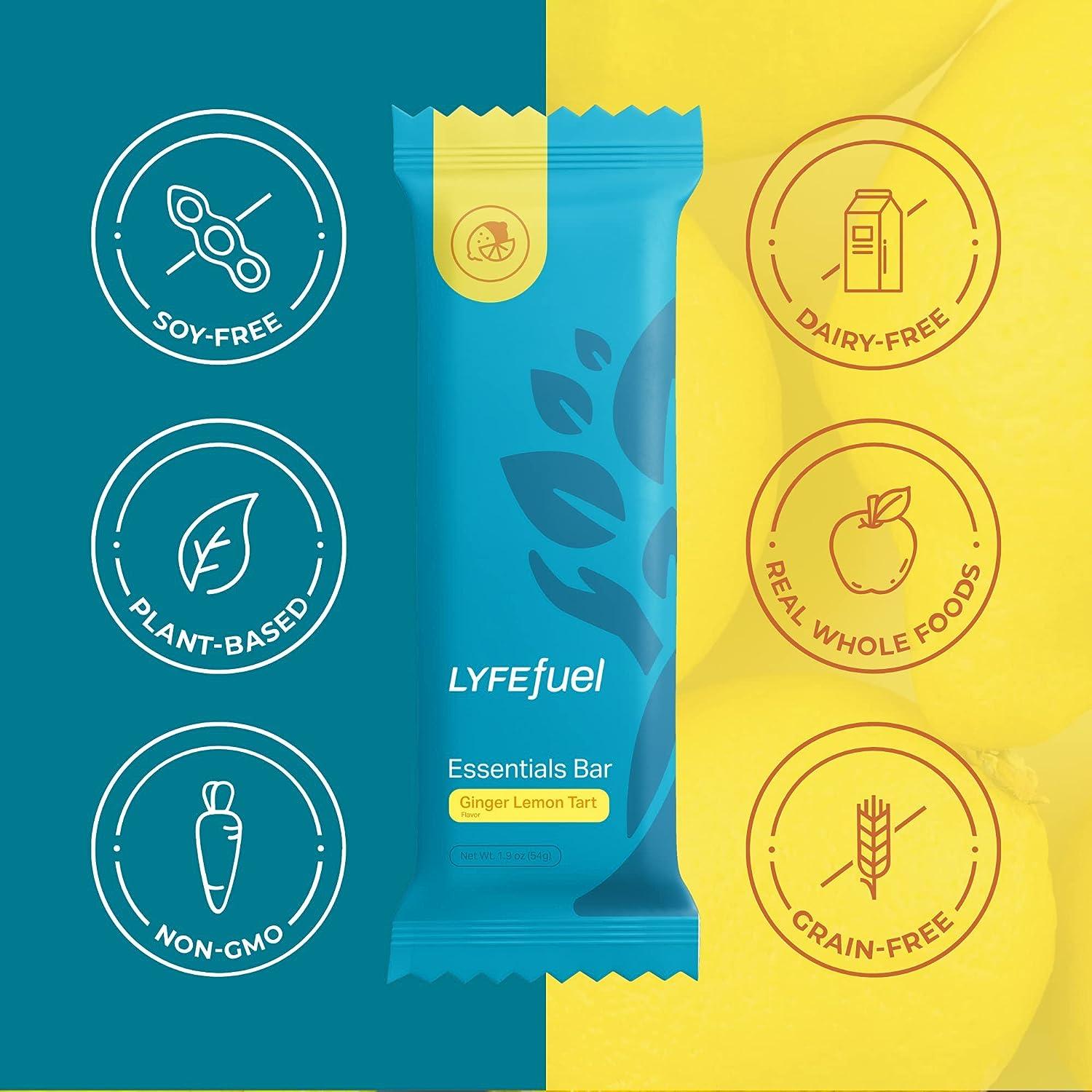 LyfeFuel Vegan Nutrition Bar - High Fiber, Low Sugar, 21 Vitamins ...