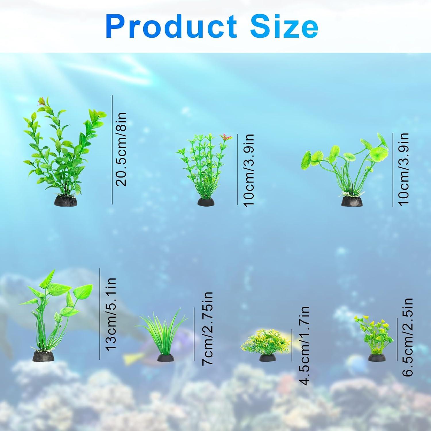 Rikudim Realistic Plastic Aquarium Plants - Small Artificial ...