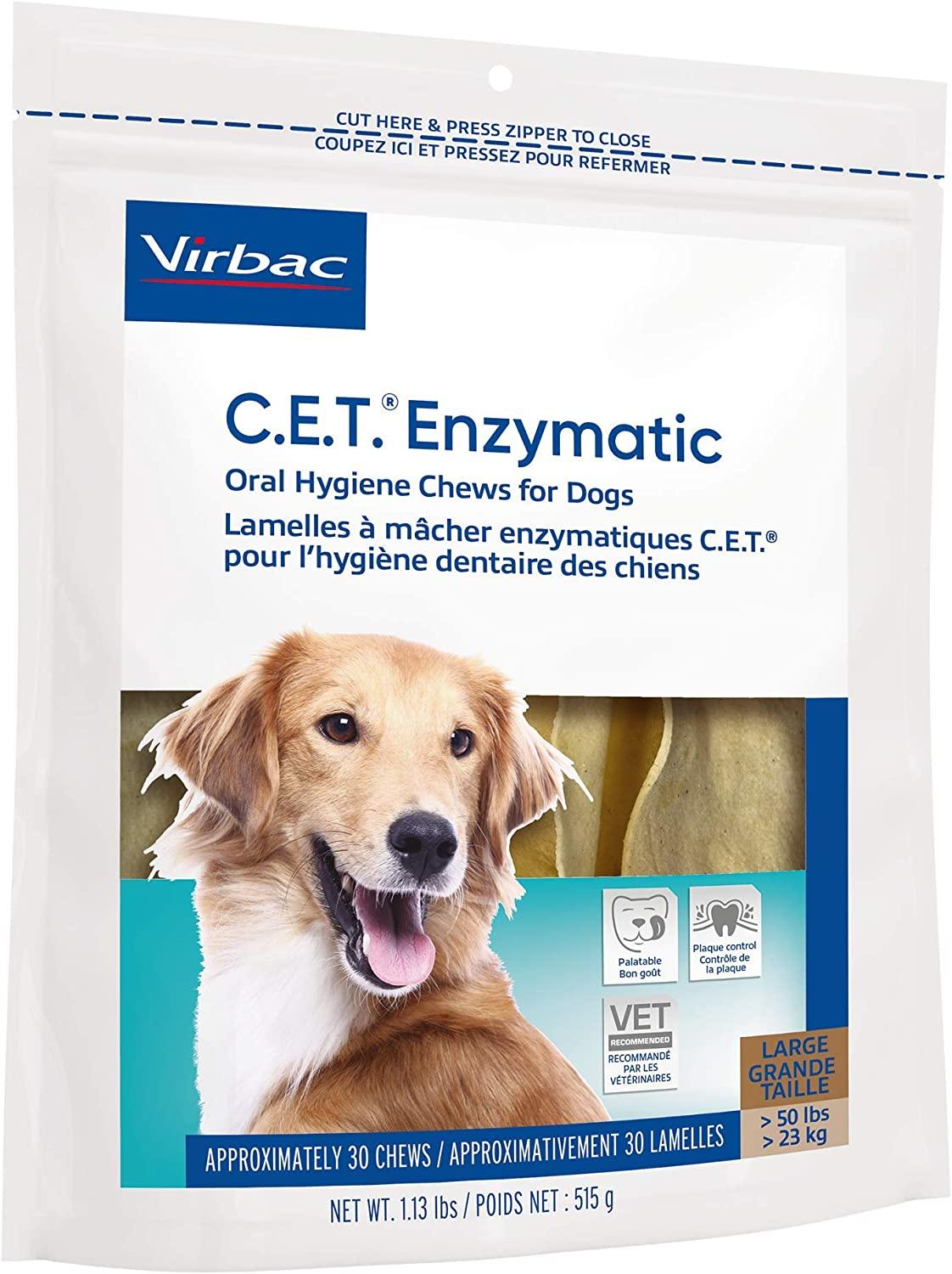 Virbac CET Enzymatic Oral Hygiene Chews for Dogs - Large Size | Dental ...