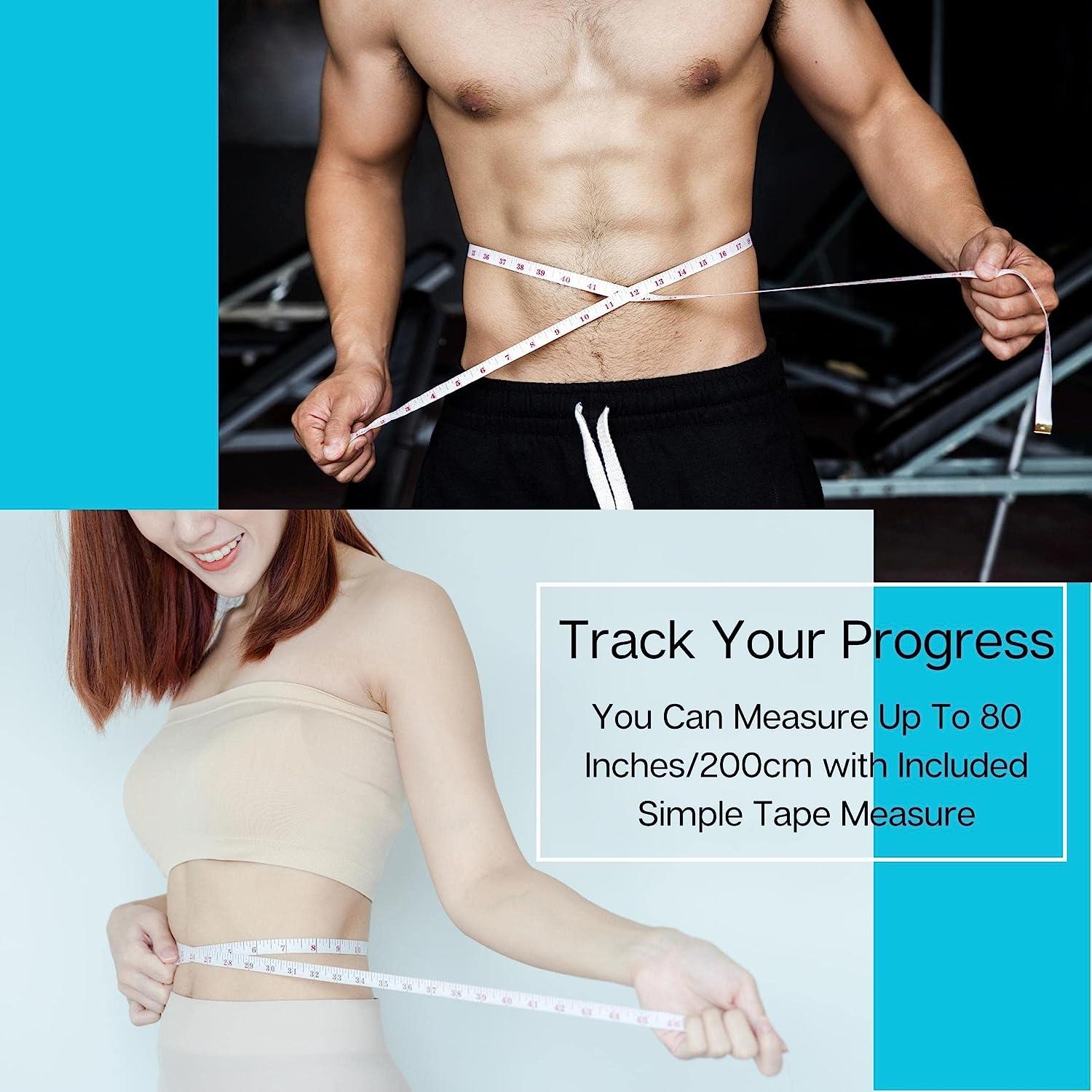 Fat Caliper & Body Tape Measure Set - Measure Body Fat Percentage & Dimensions at Home ...