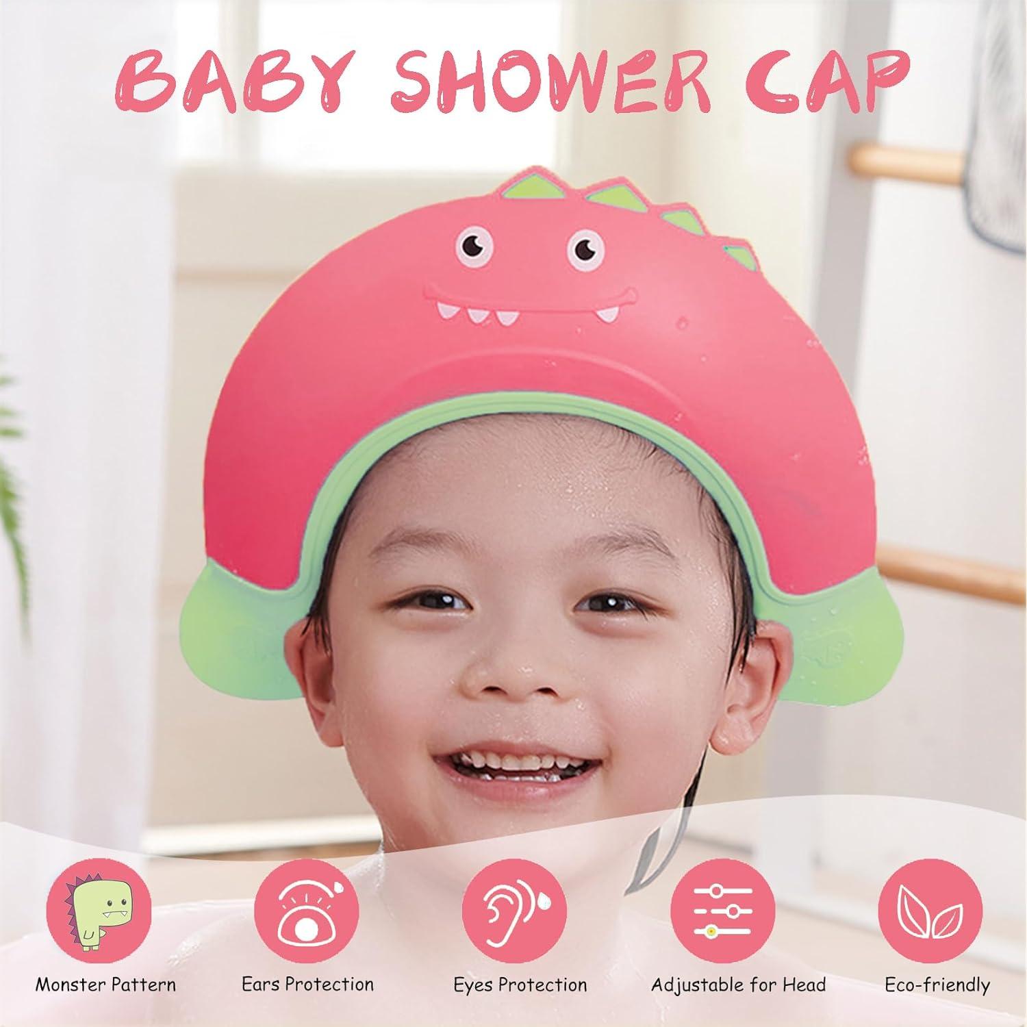 Kids Shower Cap - KAMHBE Adjustable Crown Shampoo Shield for Baby s ...