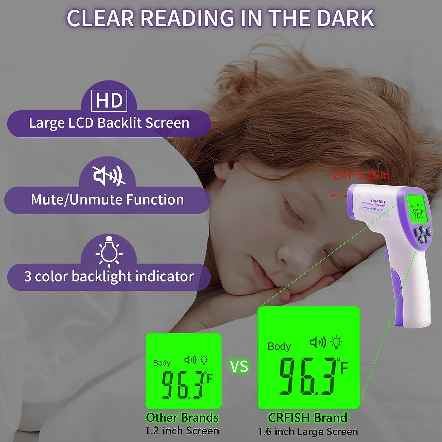 Digital Thermometer for Adults and Kids - Non Contact Infrared Forehead ...