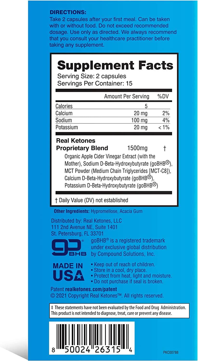 Real Ketones Exogenous Keto BHB ACV Supplement Pills with MCT - 30 Day Supply | Buy Now with ...