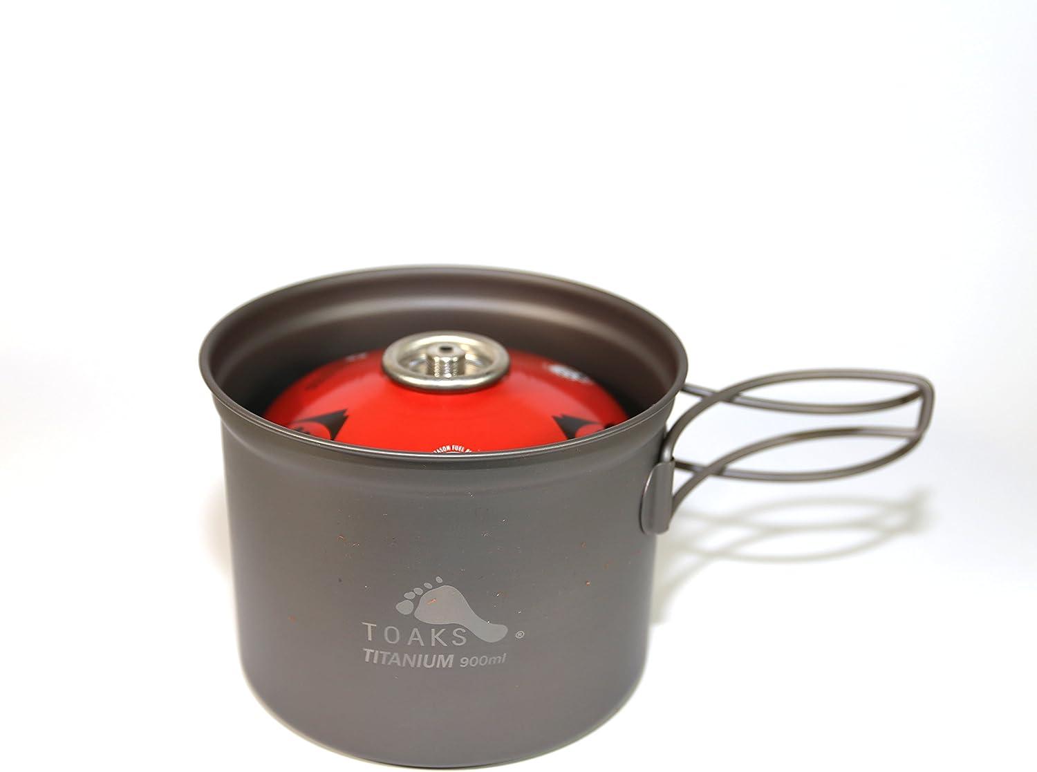 TOAKS Titanium 900ml Pot | 115mm Diameter | Lightweight Cooking Pot ...