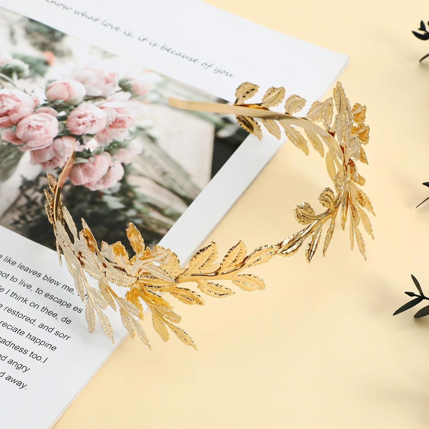 Beaupretty Vintage Golden Laurel Wreath Headband - Roman Goddess Hair ...