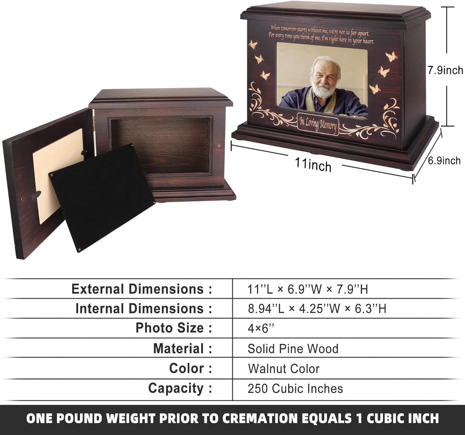 Cremation Memorial Urns for Human Ashes Adult Male Female Wooden ...