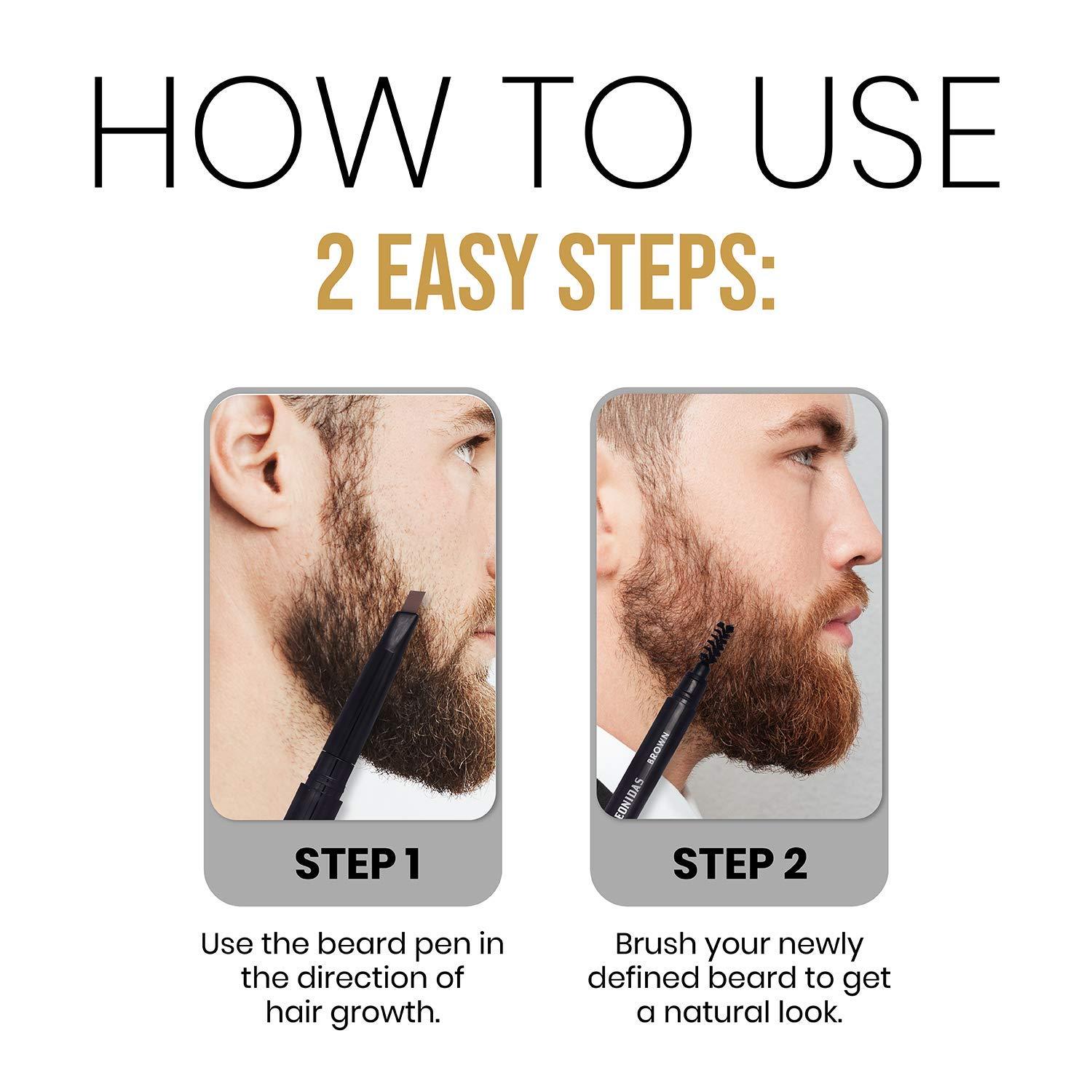 King Leonidas Waterproof Bartstift Filler for Men - Brown Beard Liner ...