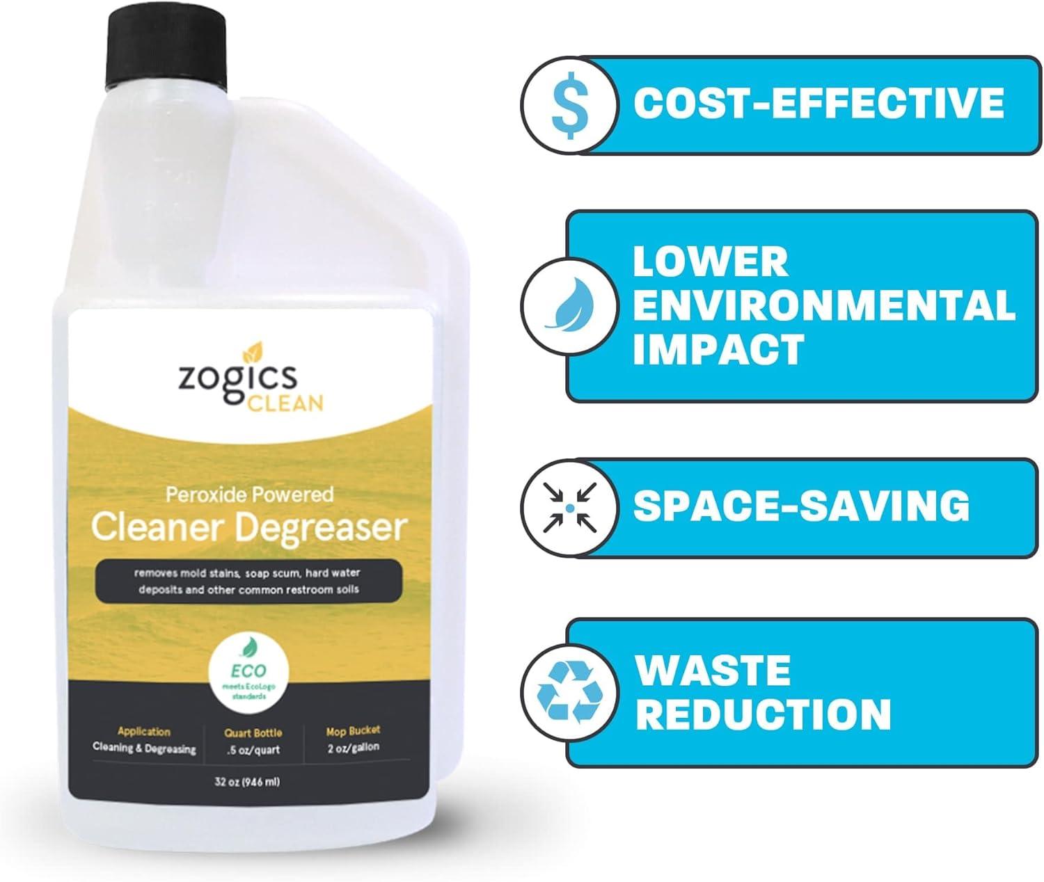 Buy Zogics Peroxide Powered Cleaner Degreaser – 32 oz Bottle Makes 8 ...