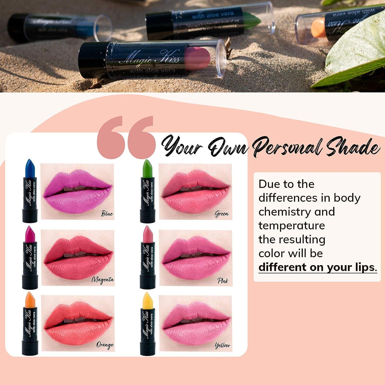 Magic Kiss Color Changing Matte Lipstick Set with Aloe Vera - Colors of ...