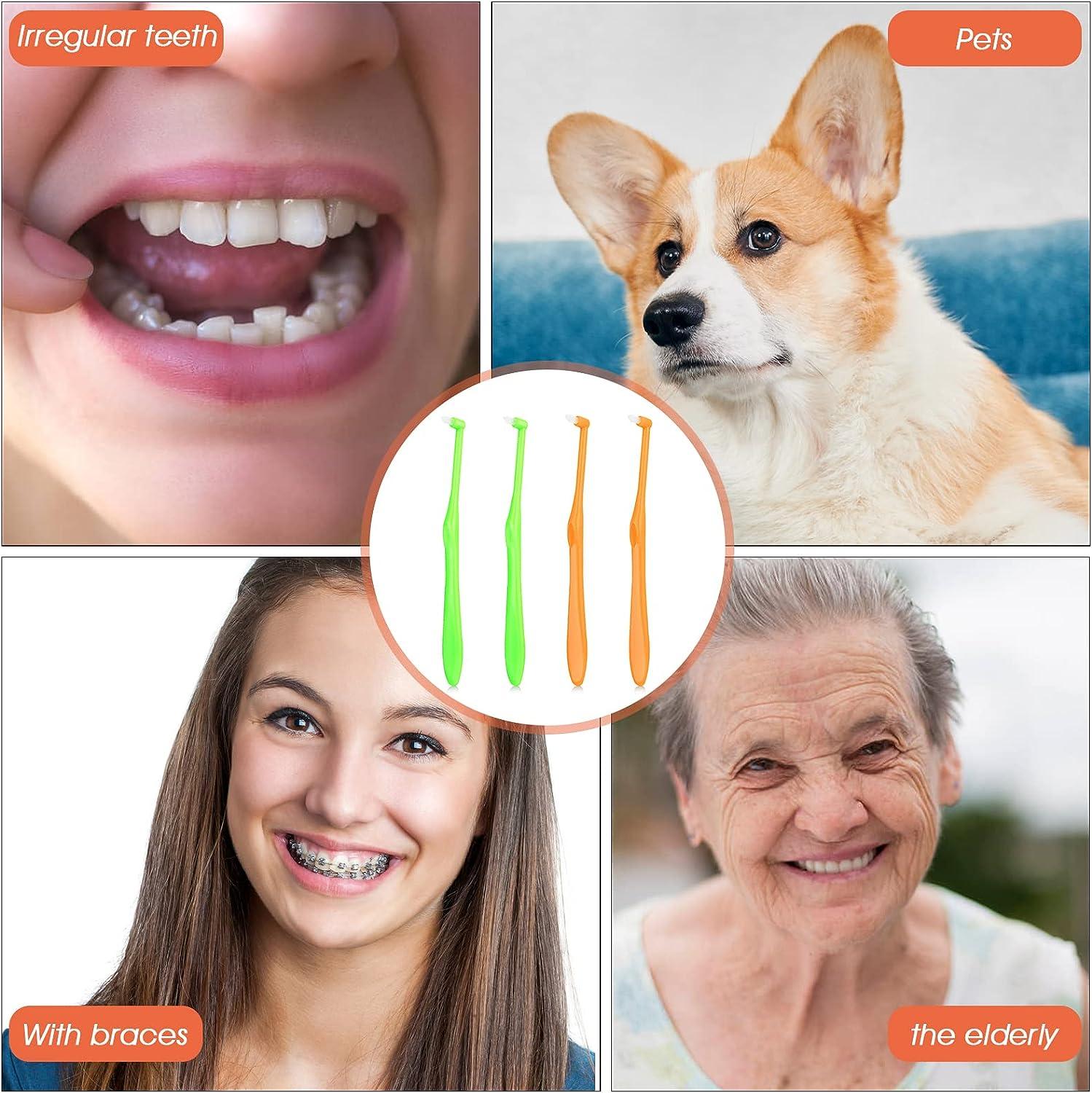 Ouligay 4-Piece Tufted Toothbrush Set for Orthodontic Braces - Soft ...