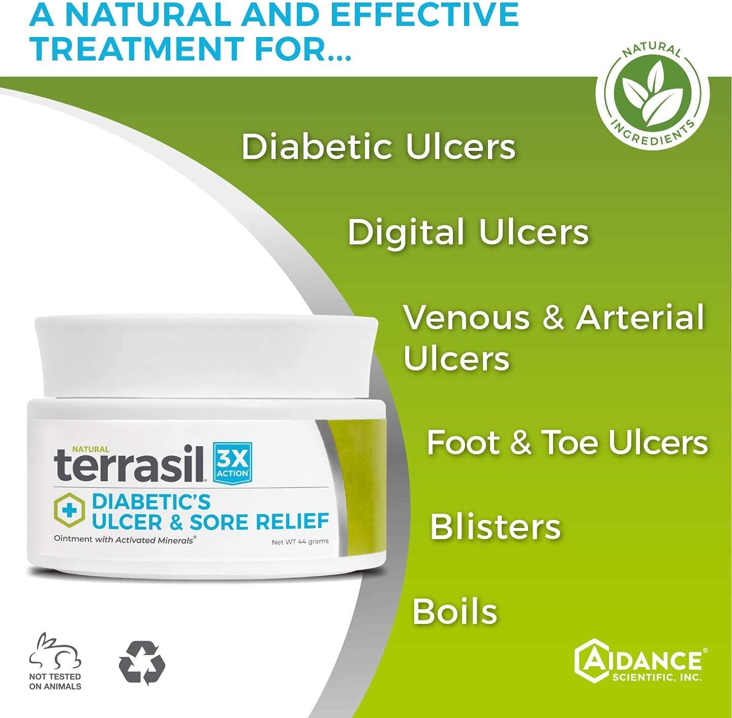 Terrasil Diabetic Ulcer Cream: Natural Relief for Diabetic Sores - 44gm ...